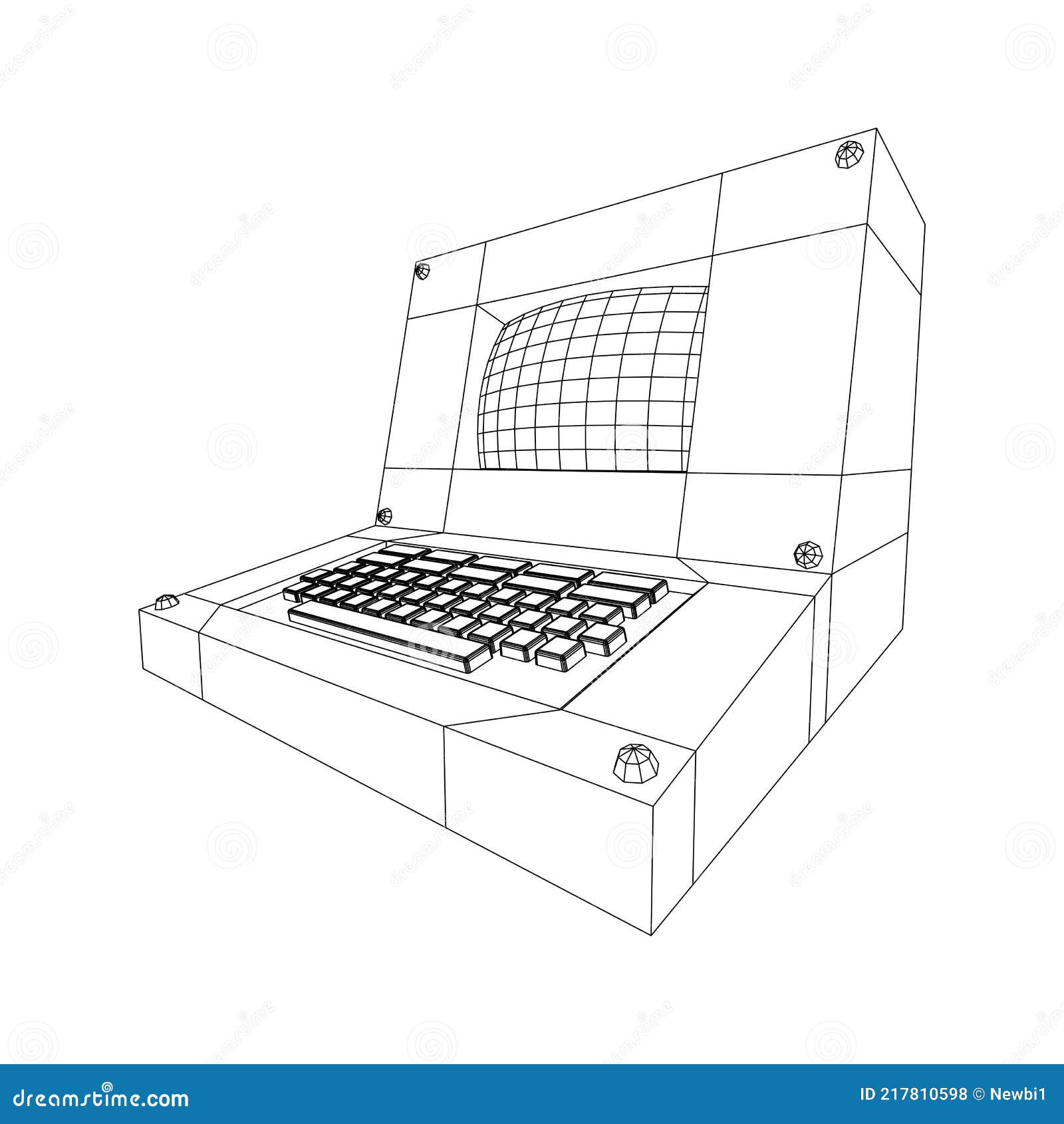 Classic Retro Perconal Computer. Programming Code Concept Stock Vector ...
