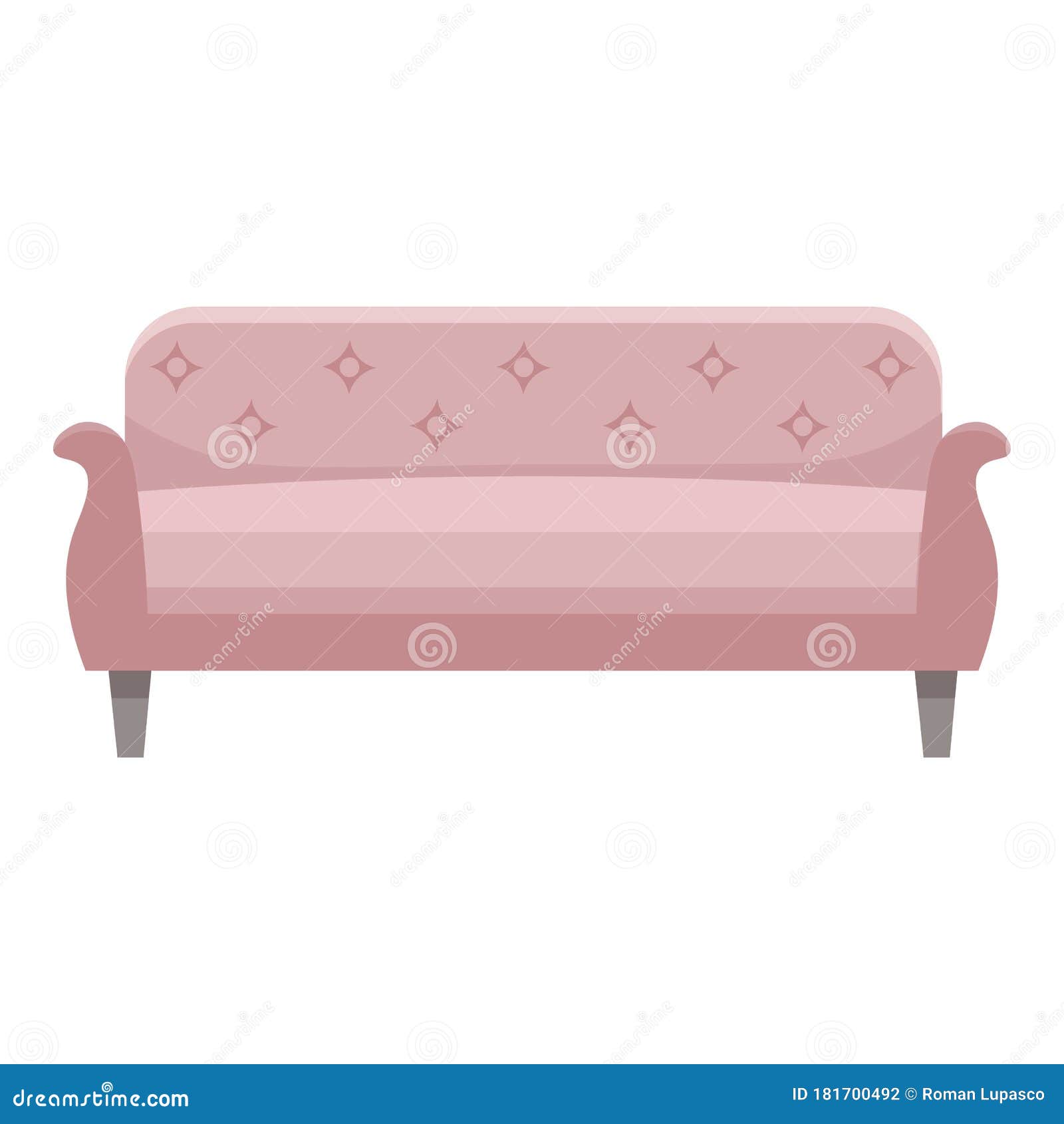 Classic Retro Soft Sofa Icon, Cartoon Style Stock Vector - Illustration ...
