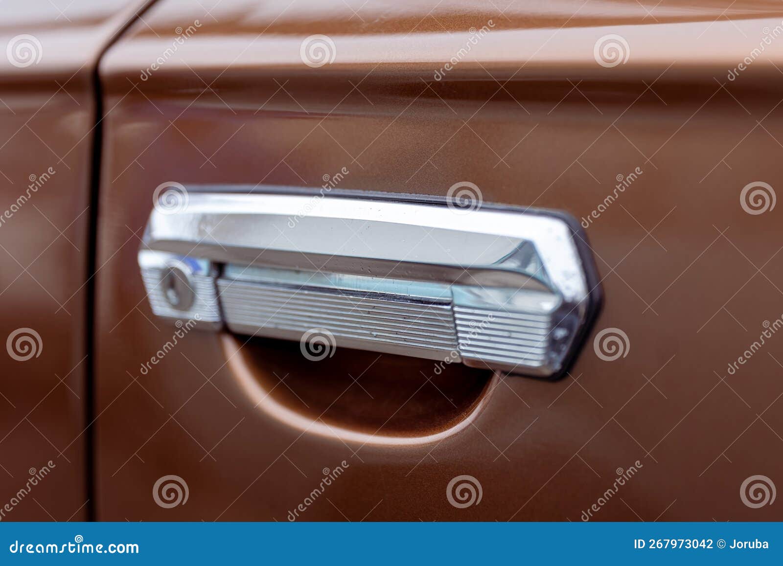 Classic Retro Style Car Door Handle and Keyhole Stock Photo - Image of ...