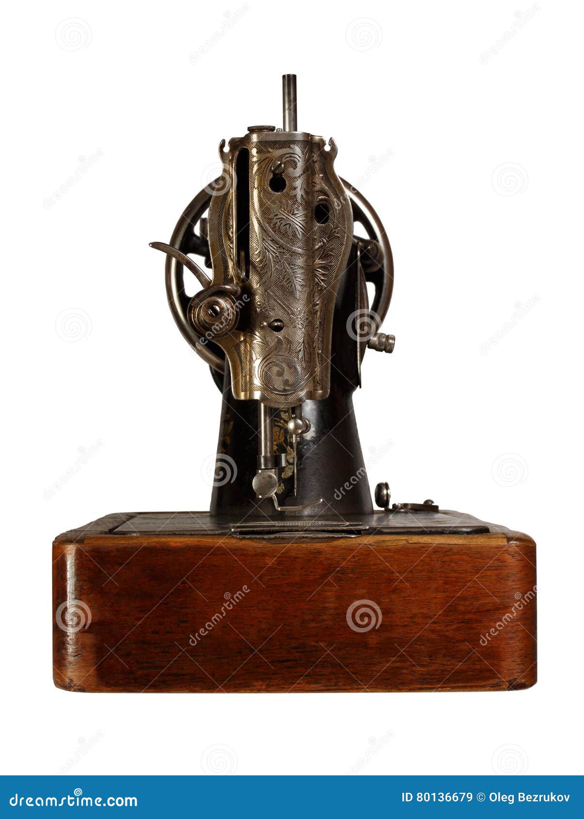 Classic Retro Style Manual Sewing Machine. Back View Stock Image ...