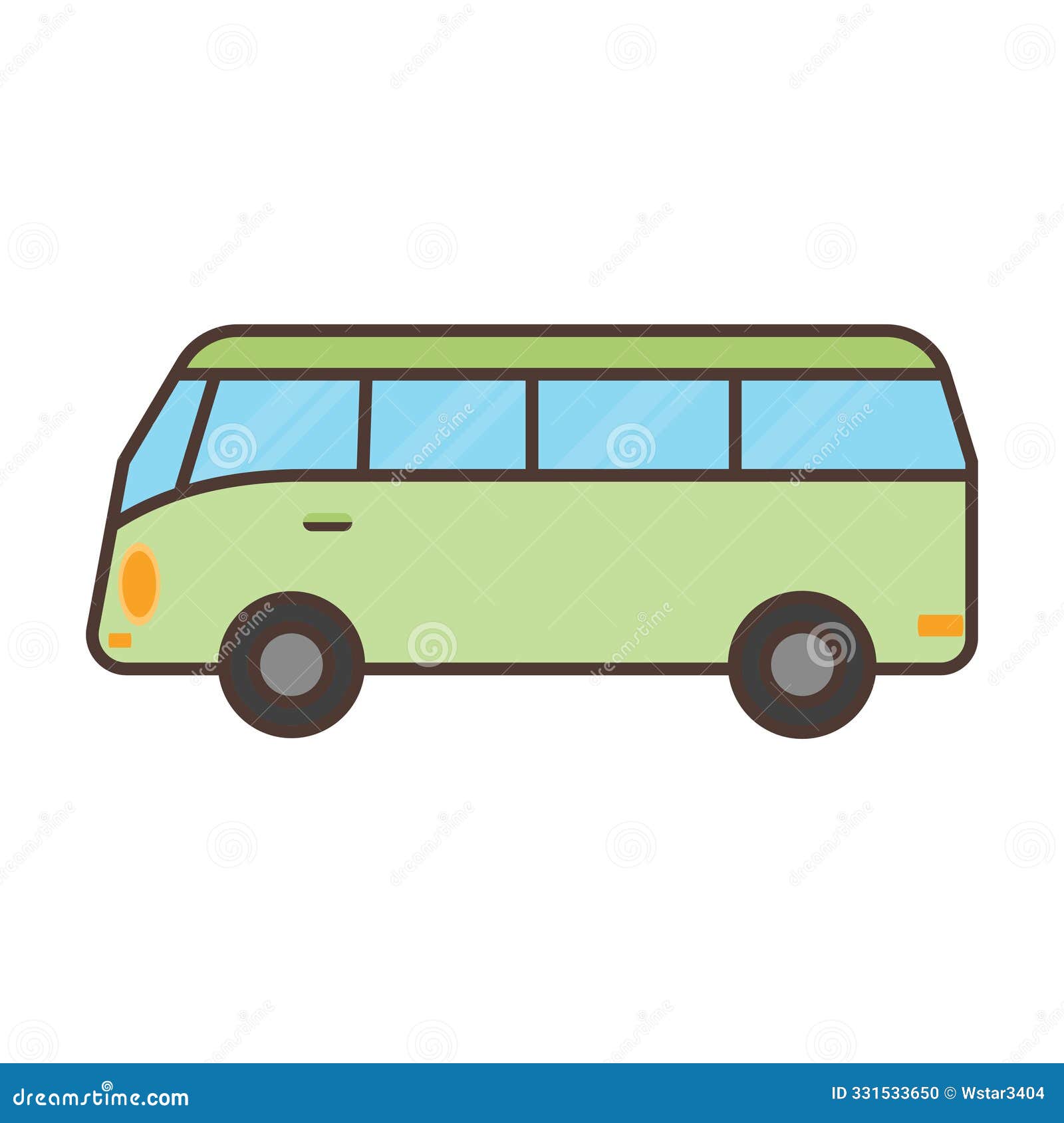 Minivan Icon Set, Cartoon Style Vector Illustration | CartoonDealer.com ...