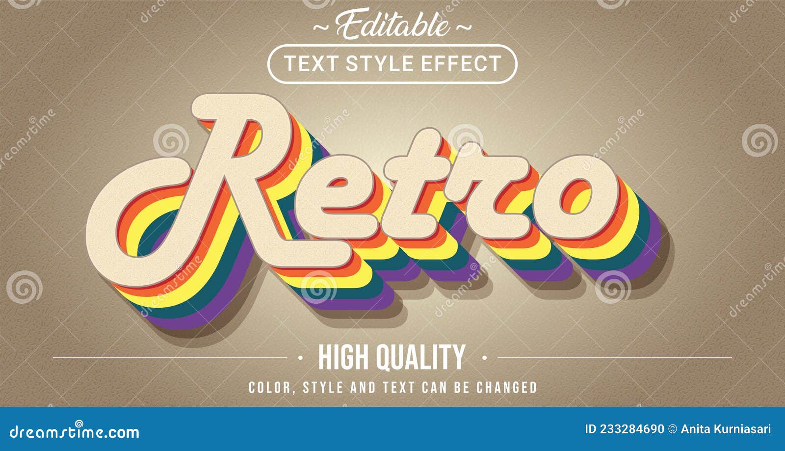 Classic Retro Text Effect - Editable Text Effect Stock Vector ...