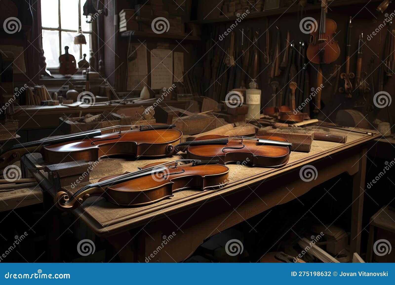 Classic Retro Violin Music String Instruments Created by Generative AI ...