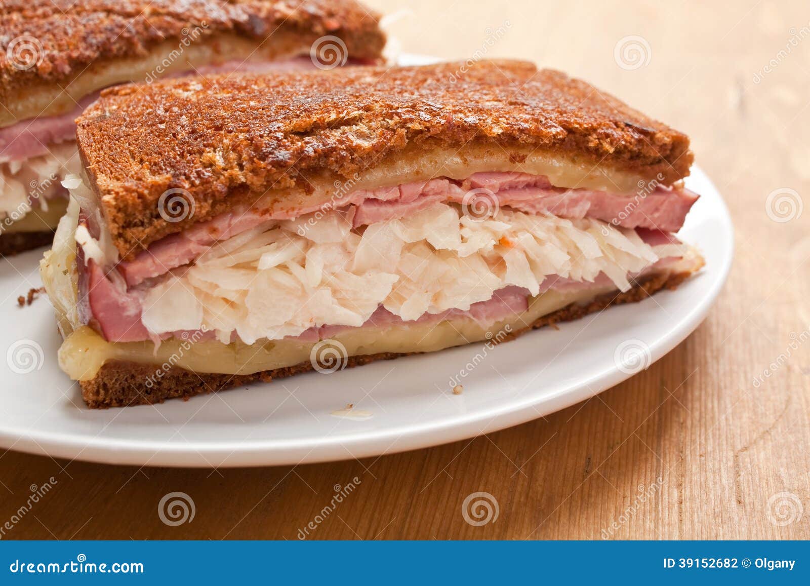 Classic Reuben Grilled Beef Sandwich Stock Photo - Image of cheese ...