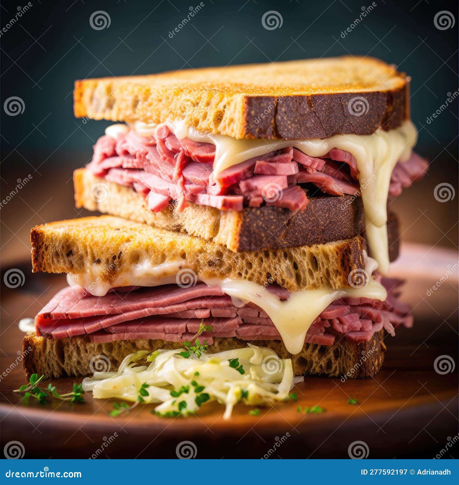 Classic Reuben Sandwich Close Up Stock Image - Image of delicious, food ...