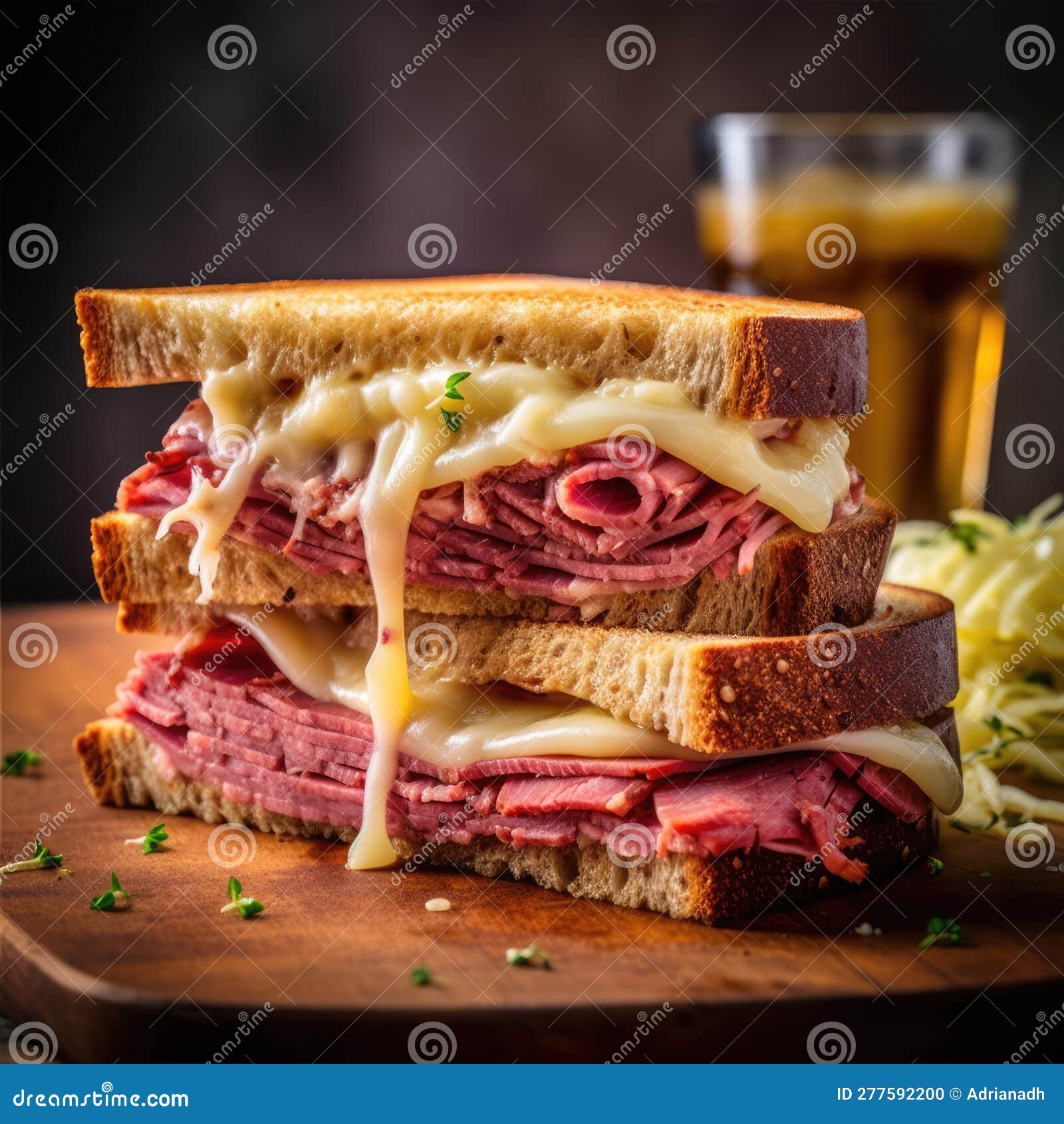 Classic Reuben Sandwich Close Up Stock Photo - Image of corned, dinner ...