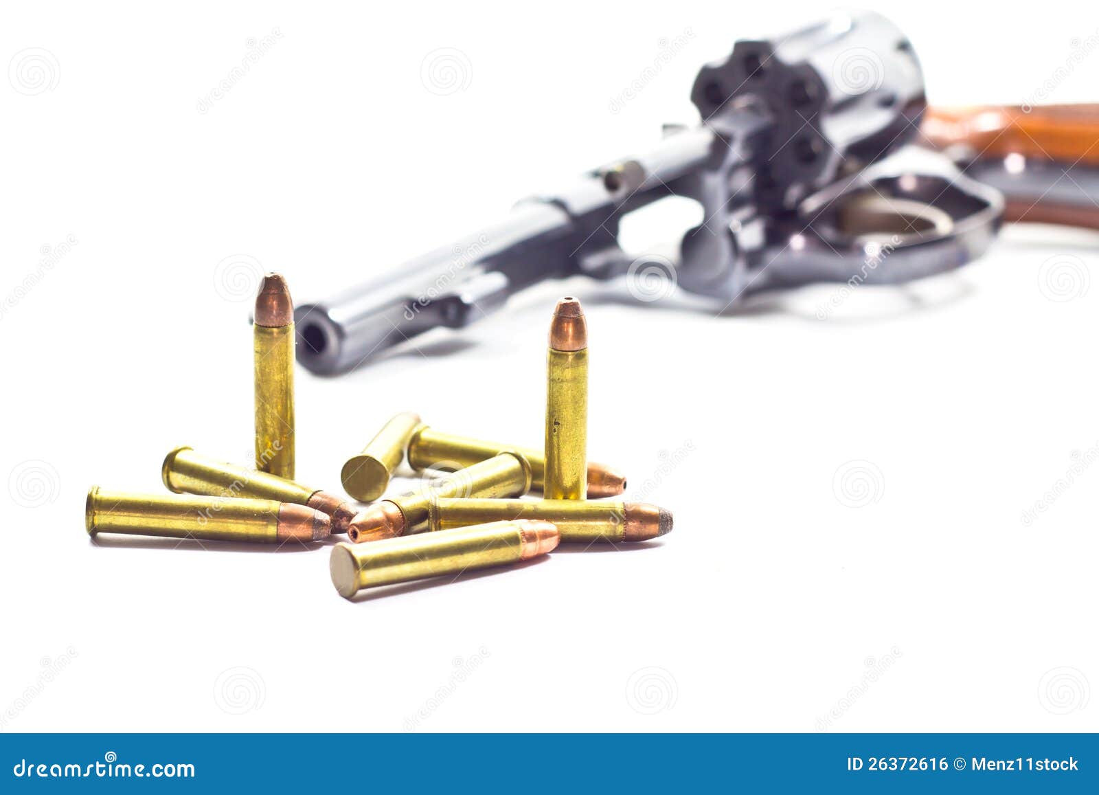 Classic Revolver and Bullets Stock Photo - Image of gang, hand: 26372616
