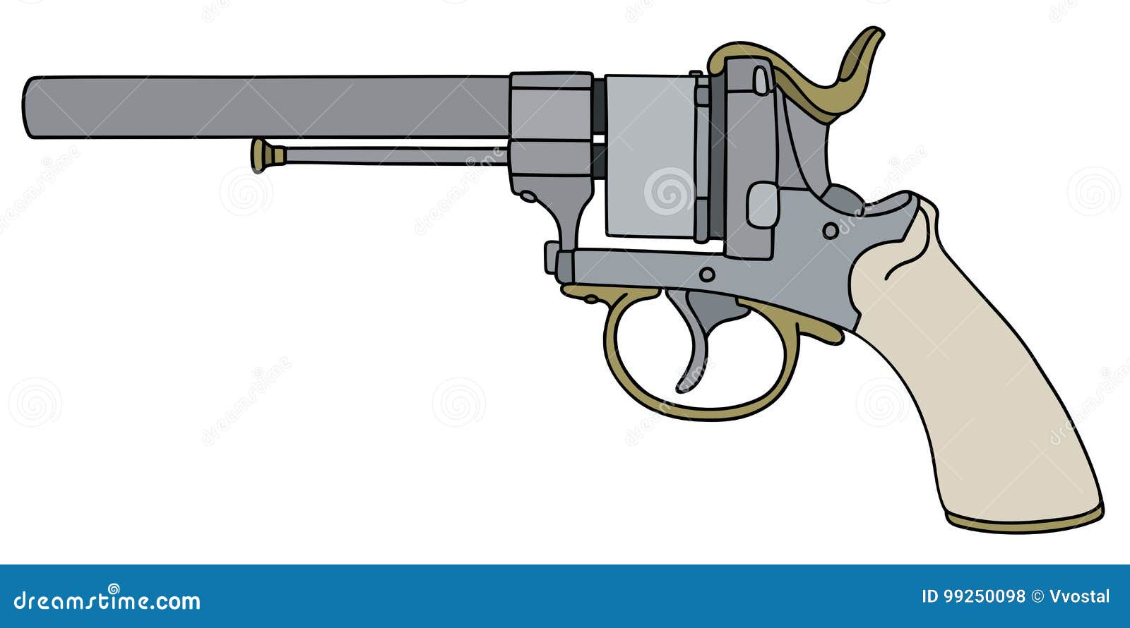 A Big Revolver With A Handle A Fighting Weapon From The Wild West ...