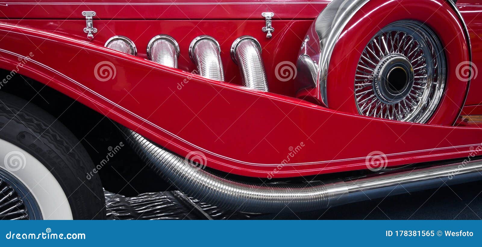 Classic Car Hot Rod Exhaust Pipes Chrome Royalty-Free Stock Photo ...