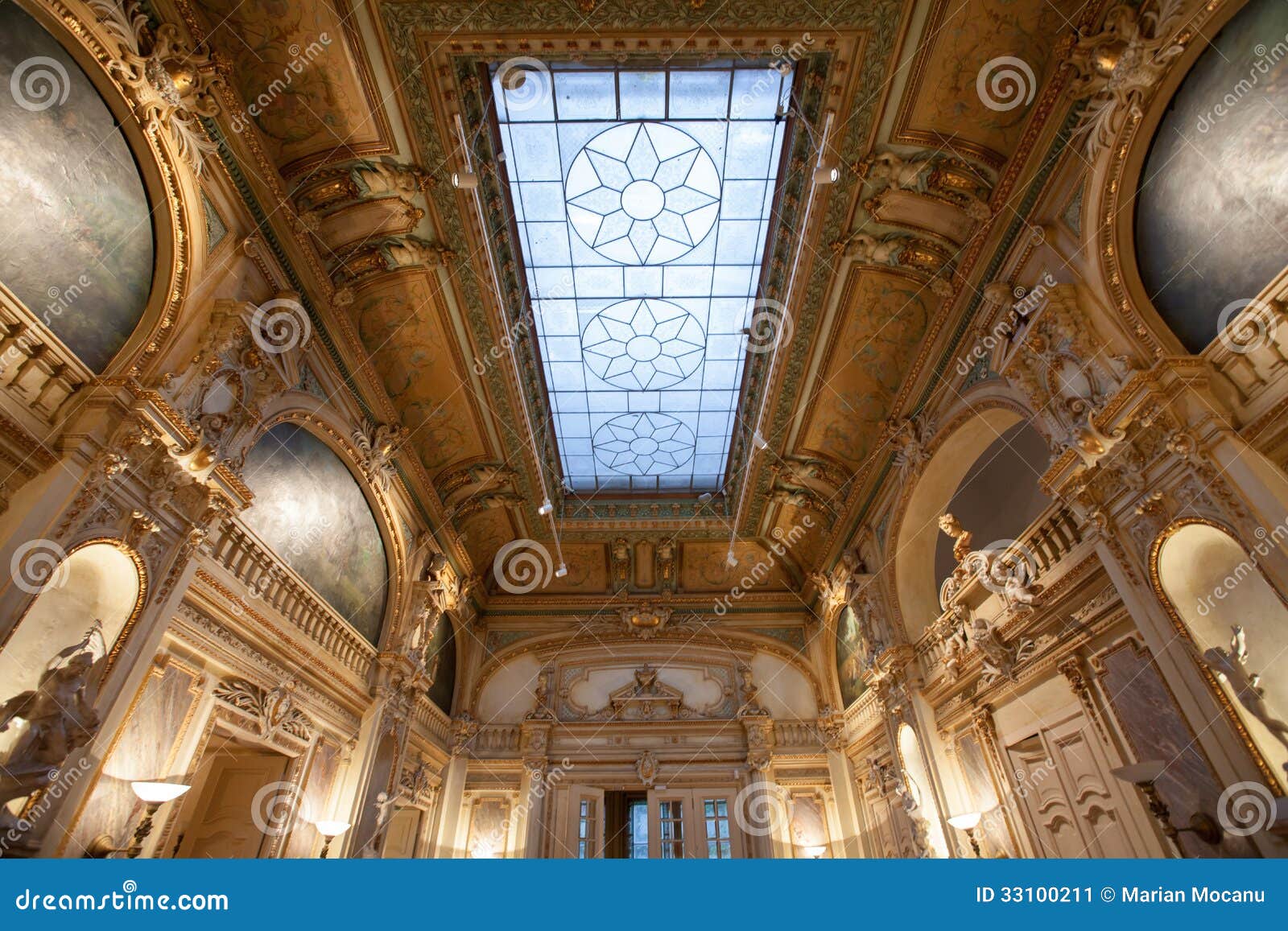 Classic roof in saloon stock image. Image of chandelier - 33100211