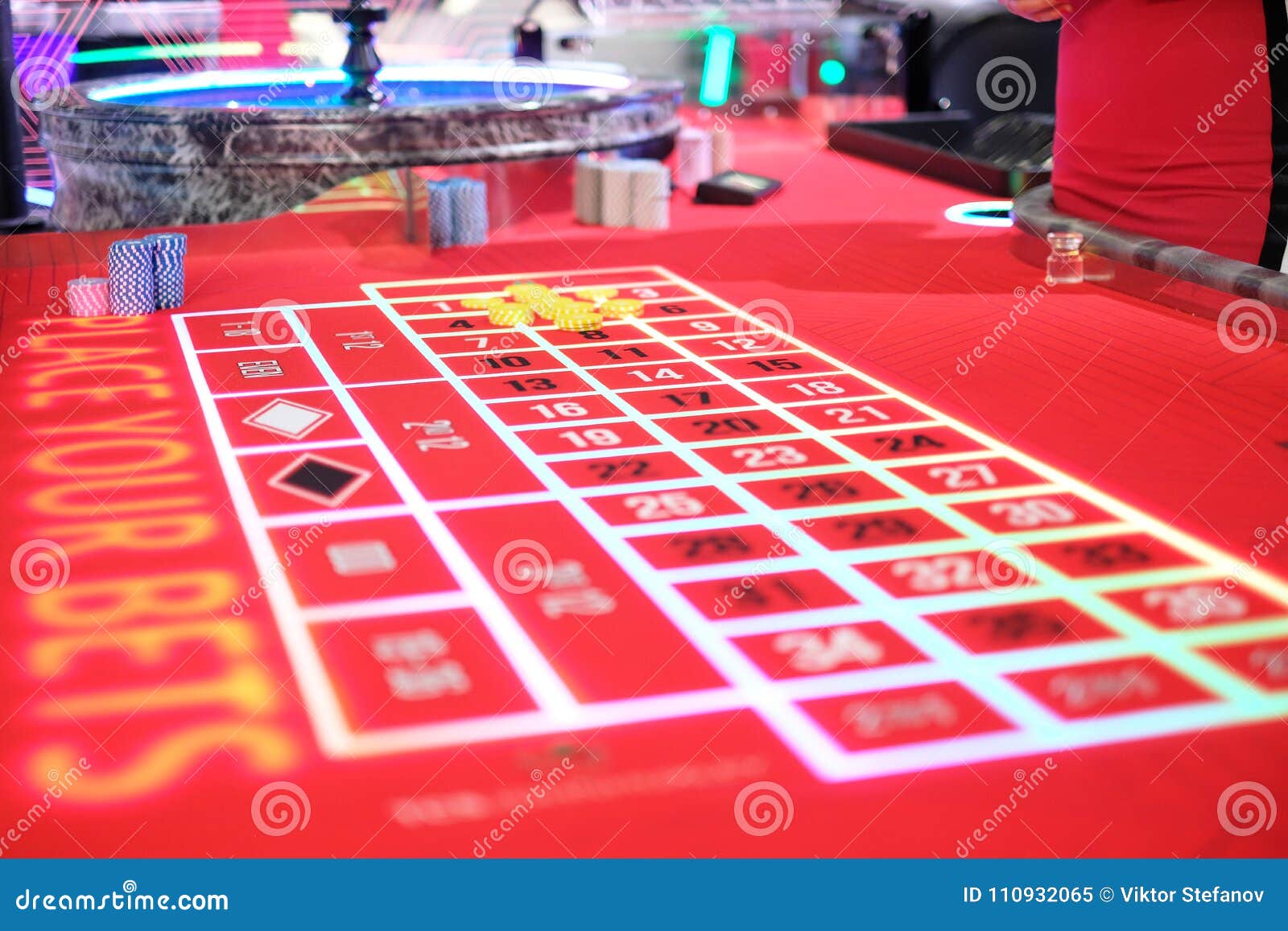 Classic Roulette Game in a Casino Stock Image - Image of ball, chip ...