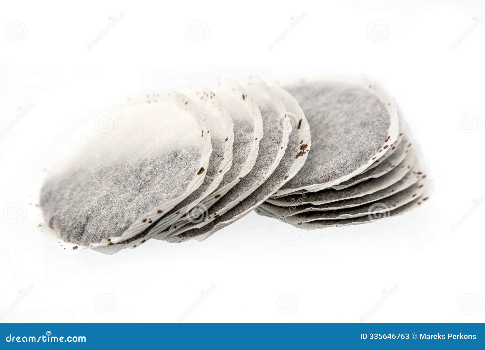 Classic Round Black Tea Bags on White Background Stock Image - Image of ...