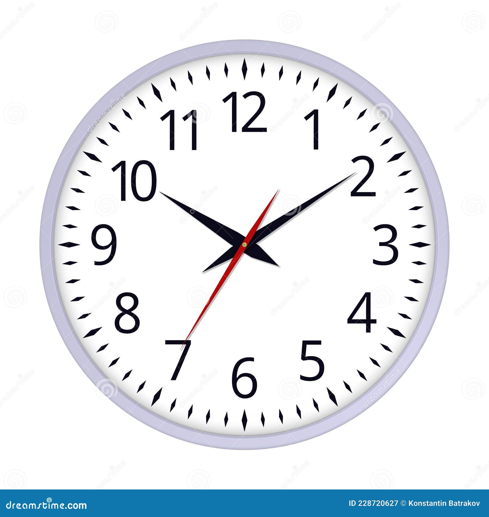 Classic Round Clock Close-up. Stock Vector - Illustration of classic ...