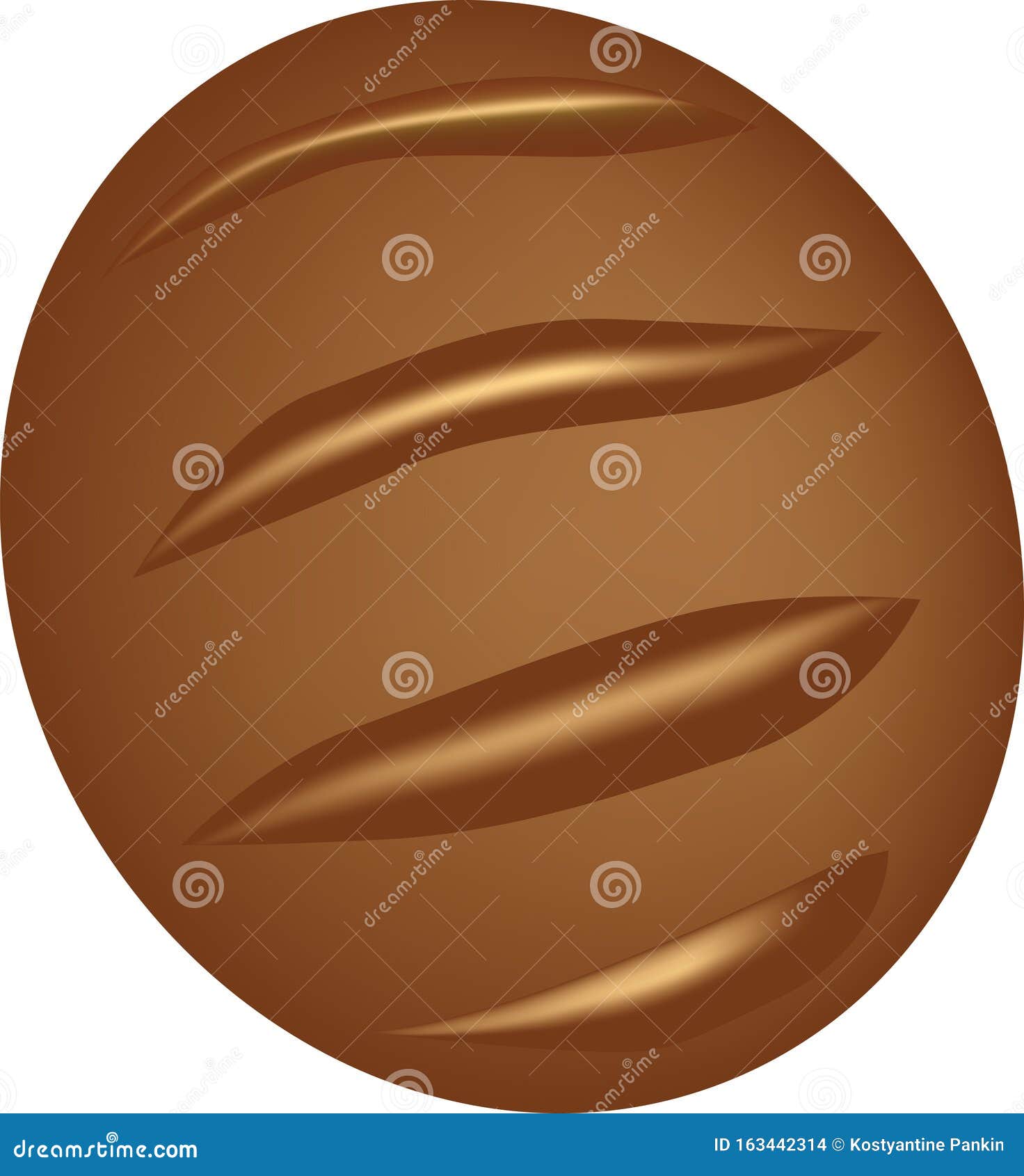 Classic Round Homemade Bread Stock Vector - Illustration of nutrition ...