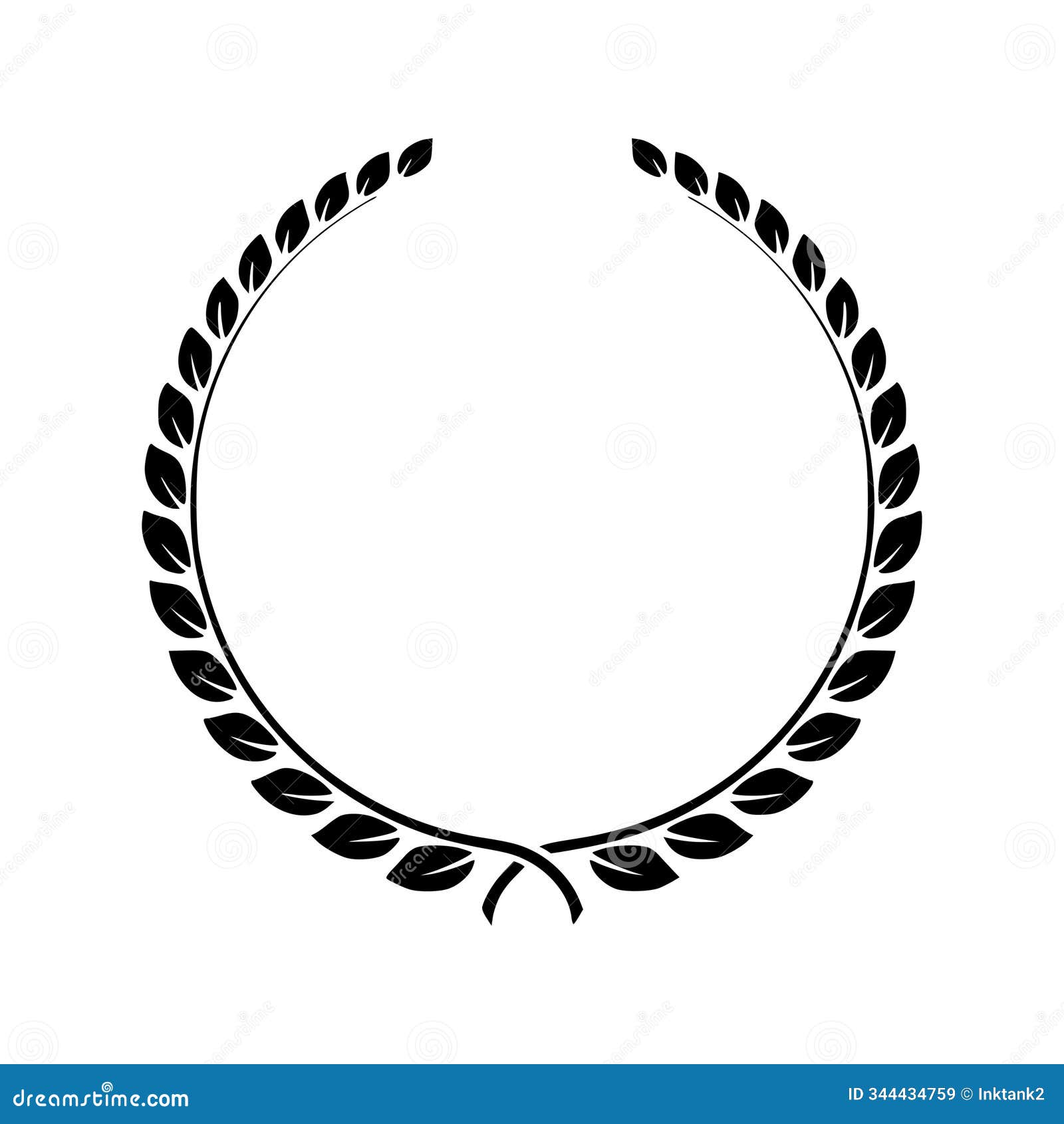Classic Round Laurel Wreath Element Stock Vector - Illustration of ...