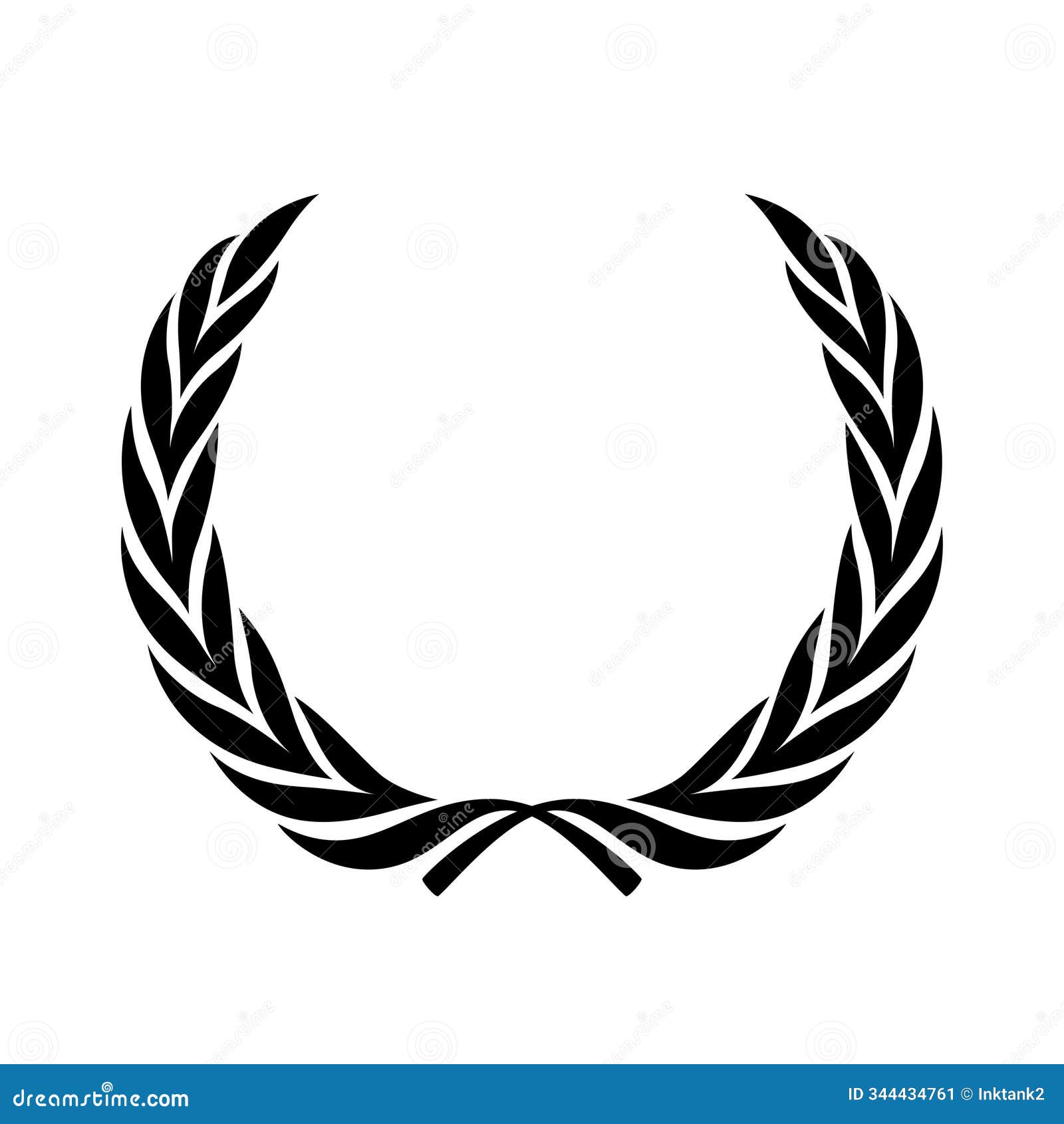 Classic Round Laurel Wreath Element Stock Vector - Illustration of ...