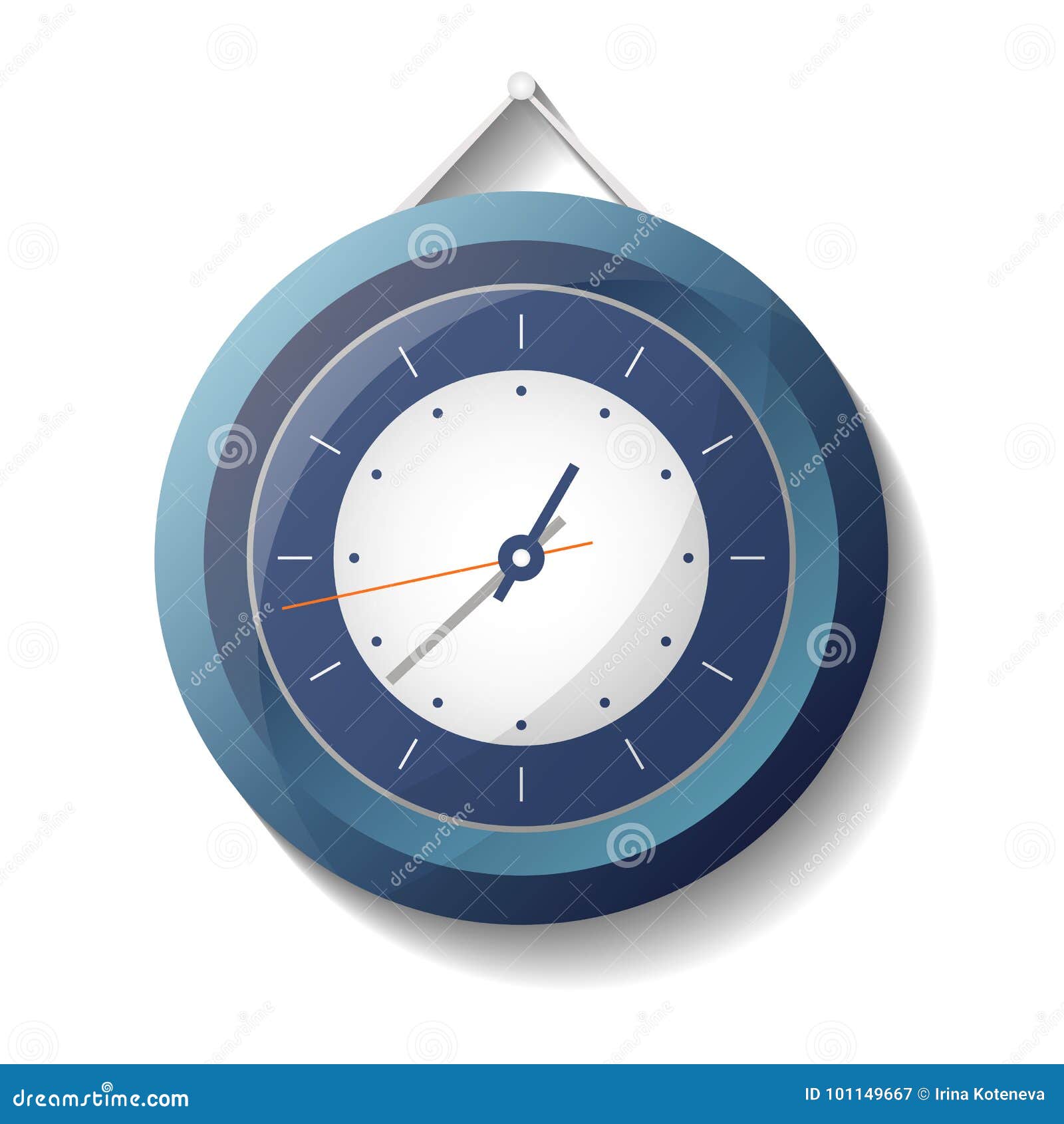 Classic Round Mechanical Wall Clock Icon Stock Vector - Illustration of ...
