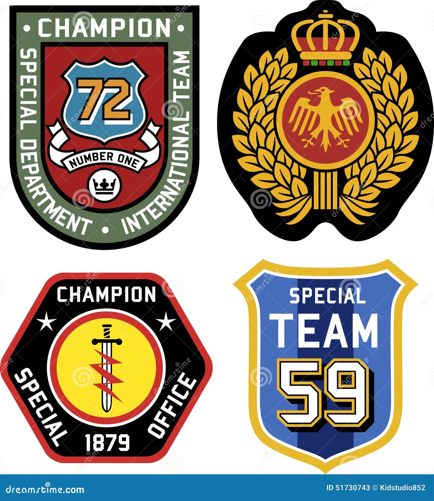 Classic royal emblem badge stock vector. Illustration of griffin - 51730743