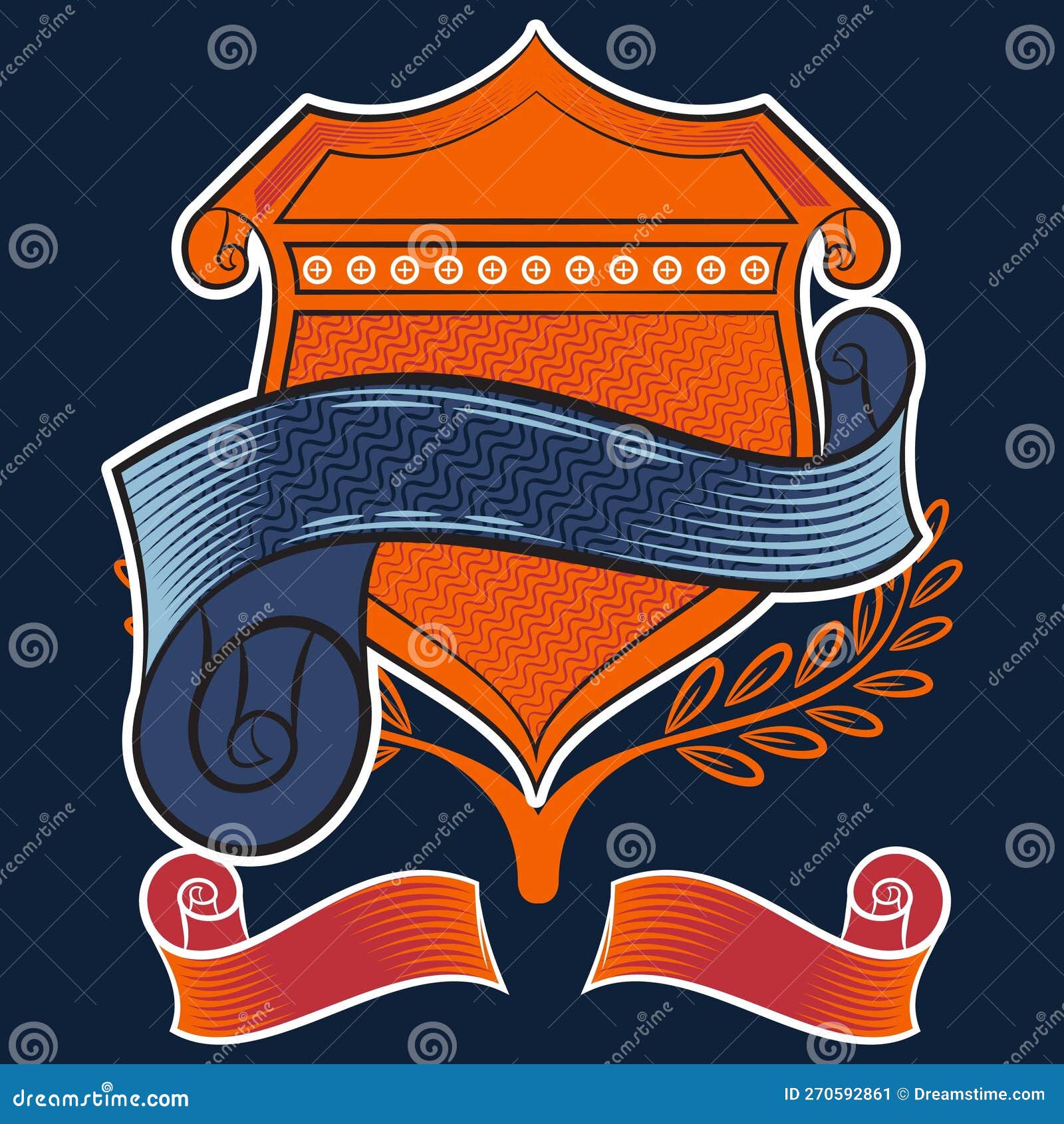 Classic Royal Emblem Heraldic. Embroidery Emblem Template Vector ...