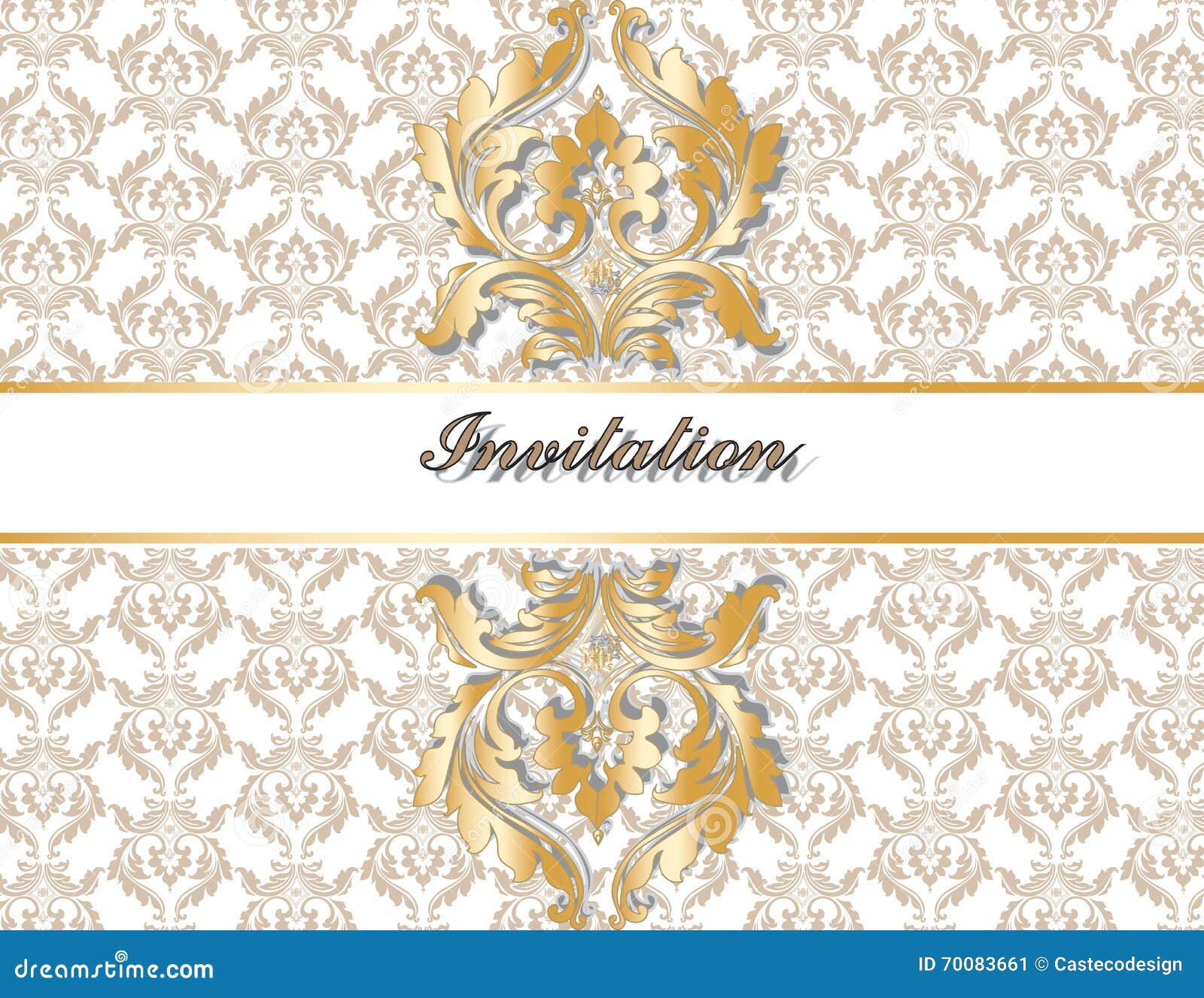 Classic Royal Gold Ornamented Card Stock Vector - Illustration of ...
