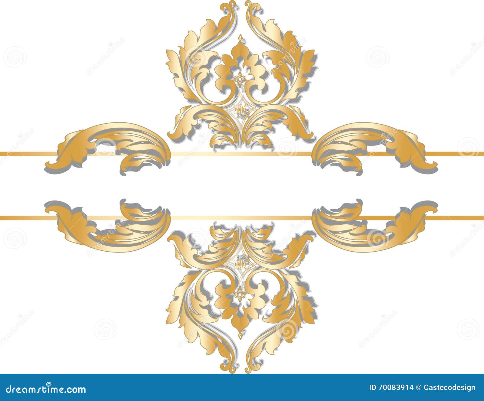 Classic Royal Gold Ornamented Card Stock Vector - Illustration of ...