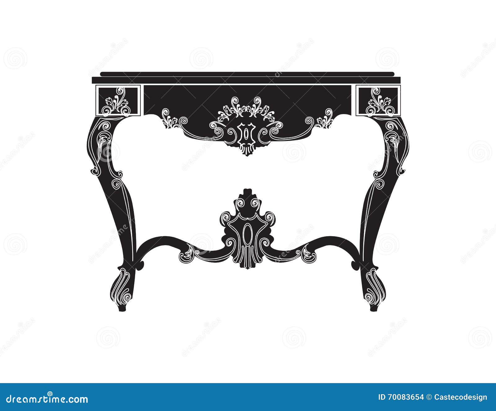 Classic royal table stock vector. Illustration of furniture - 70083654