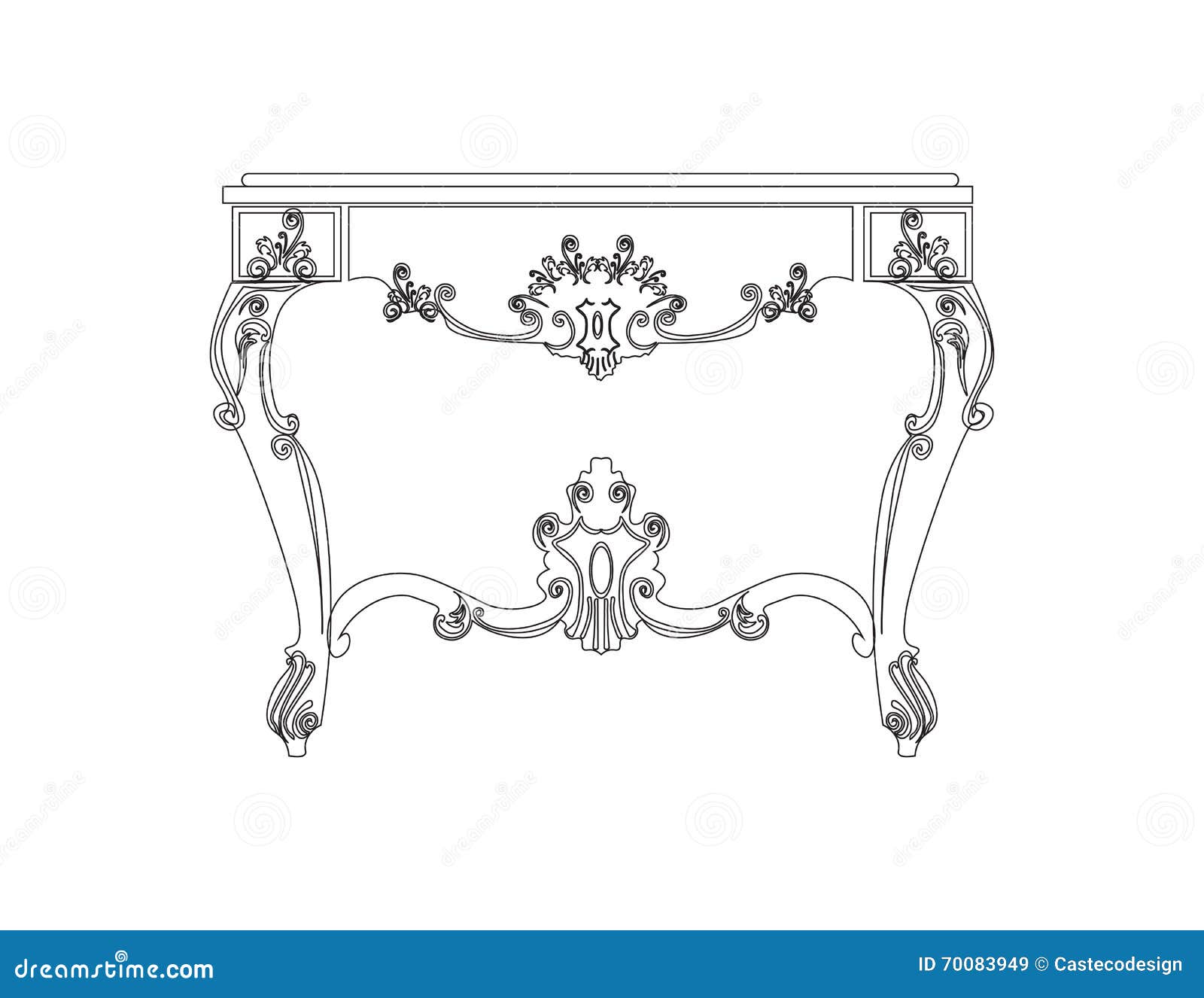 Classic royal table stock vector. Illustration of front - 70083949