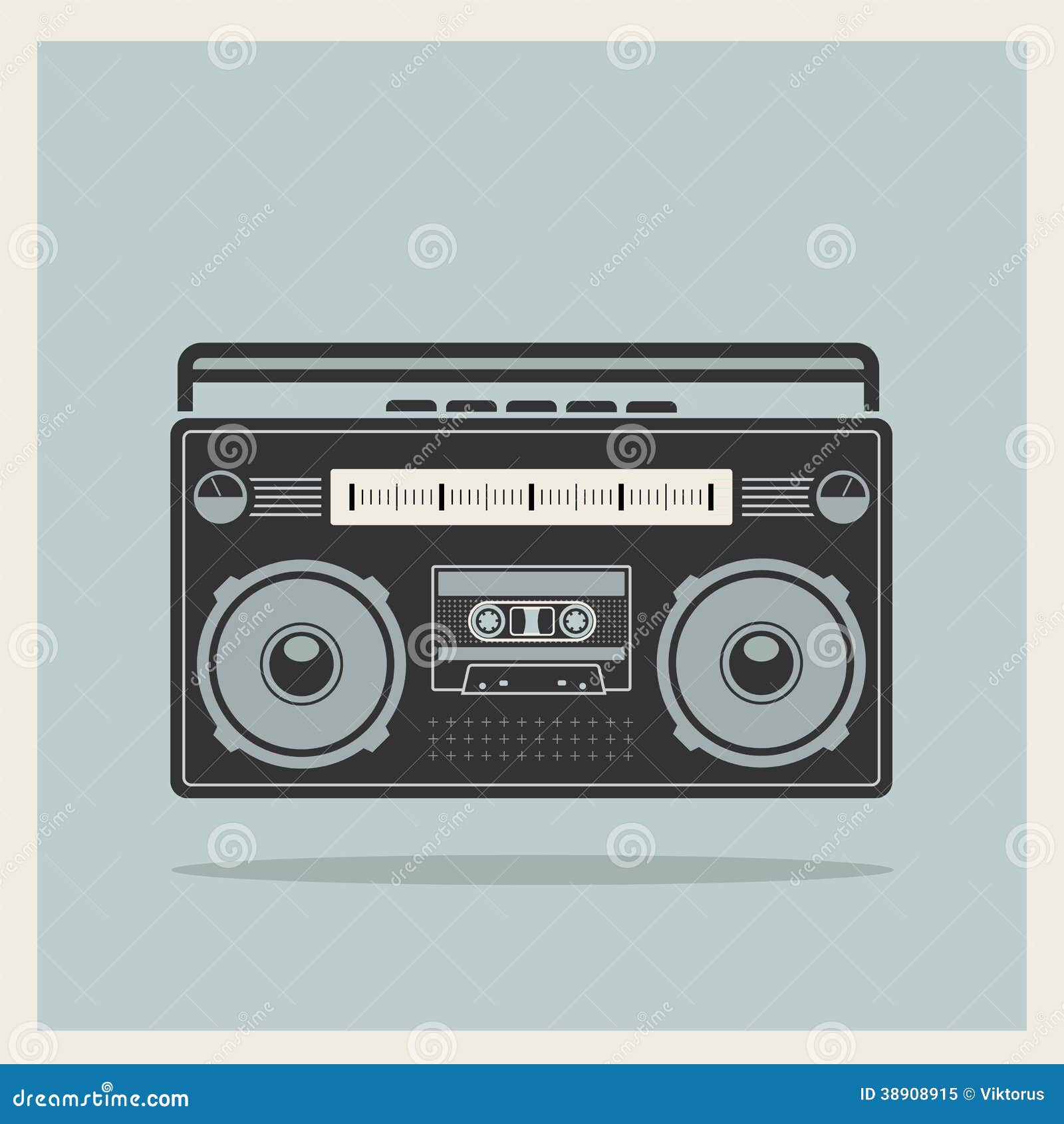 Classic 80s Boombox on Retro Background Vector Stock Vector ...