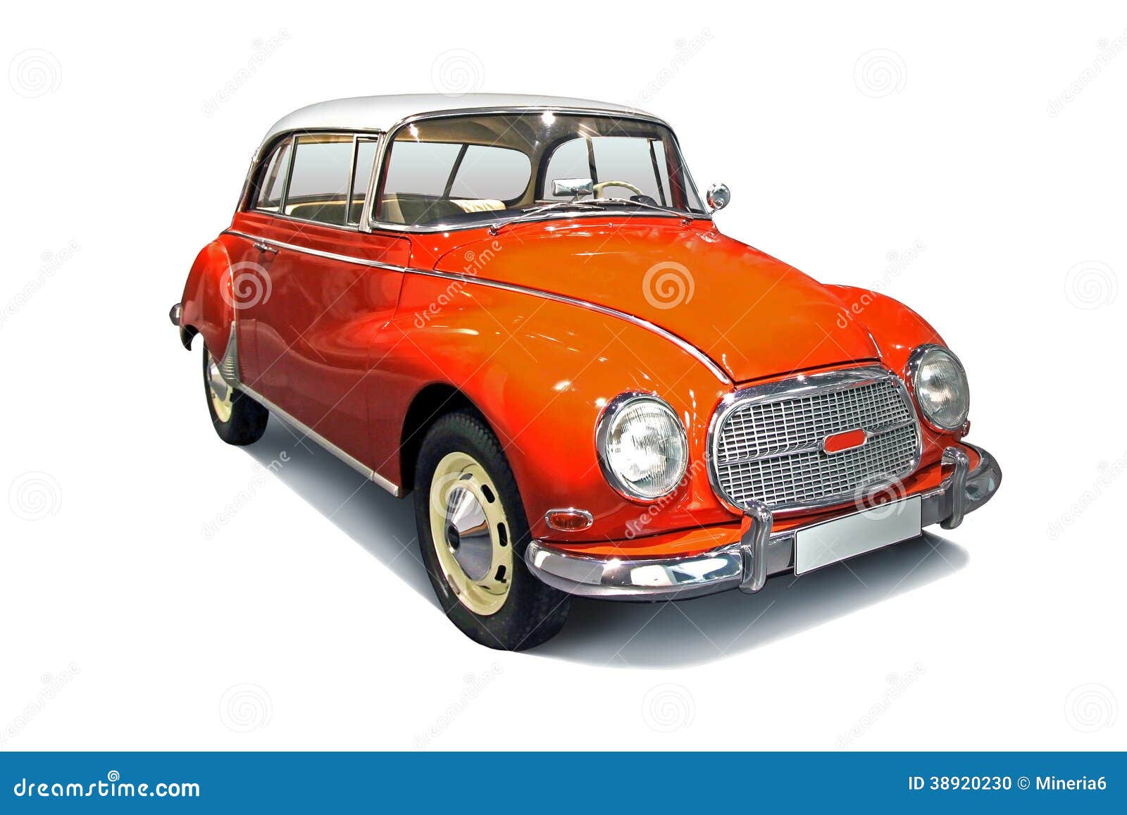 Classic 50s Retro German Car on White Stock Photo - Image of german ...
