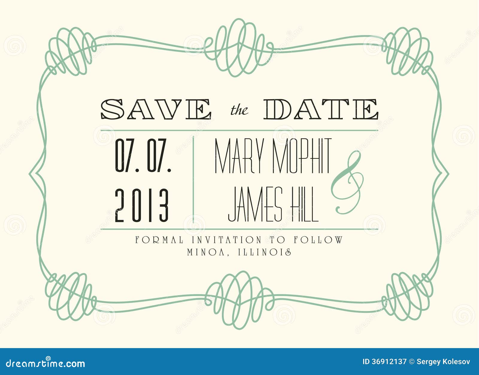 Classic Save the Date stock vector. Illustration of design - 36912137