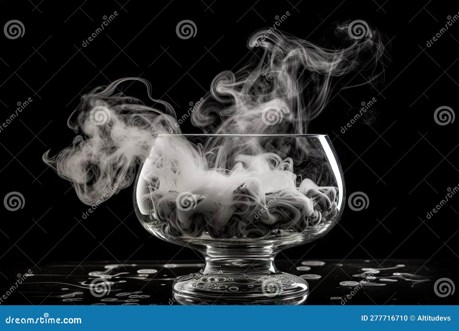 Classic Science Experiment, with Smoke and Bubbling Liquid, in Black ...