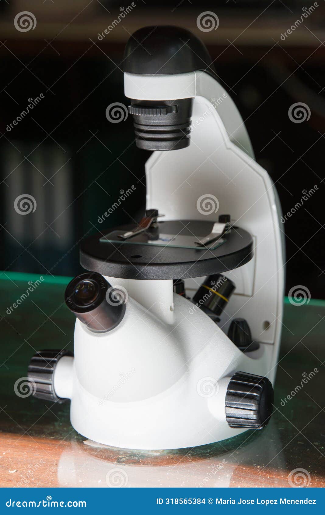 Classic Scientist Microscope. Laboratory Equipment Concept Stock Photo ...