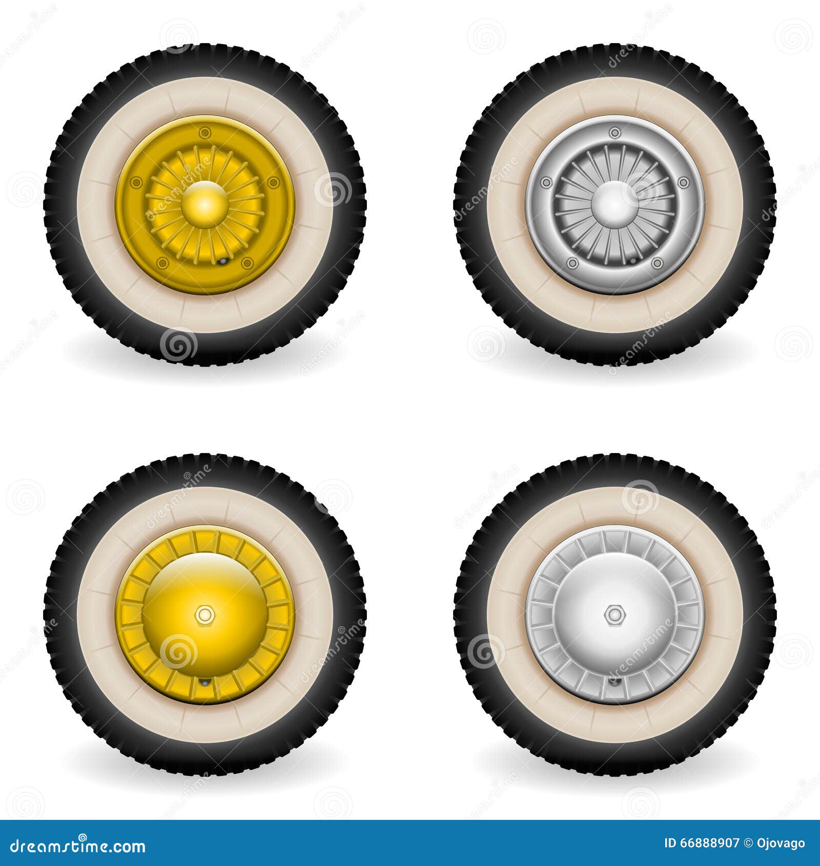 Classic Scooter Bike Wheels Stock Vector - Illustration of spoke, parts ...