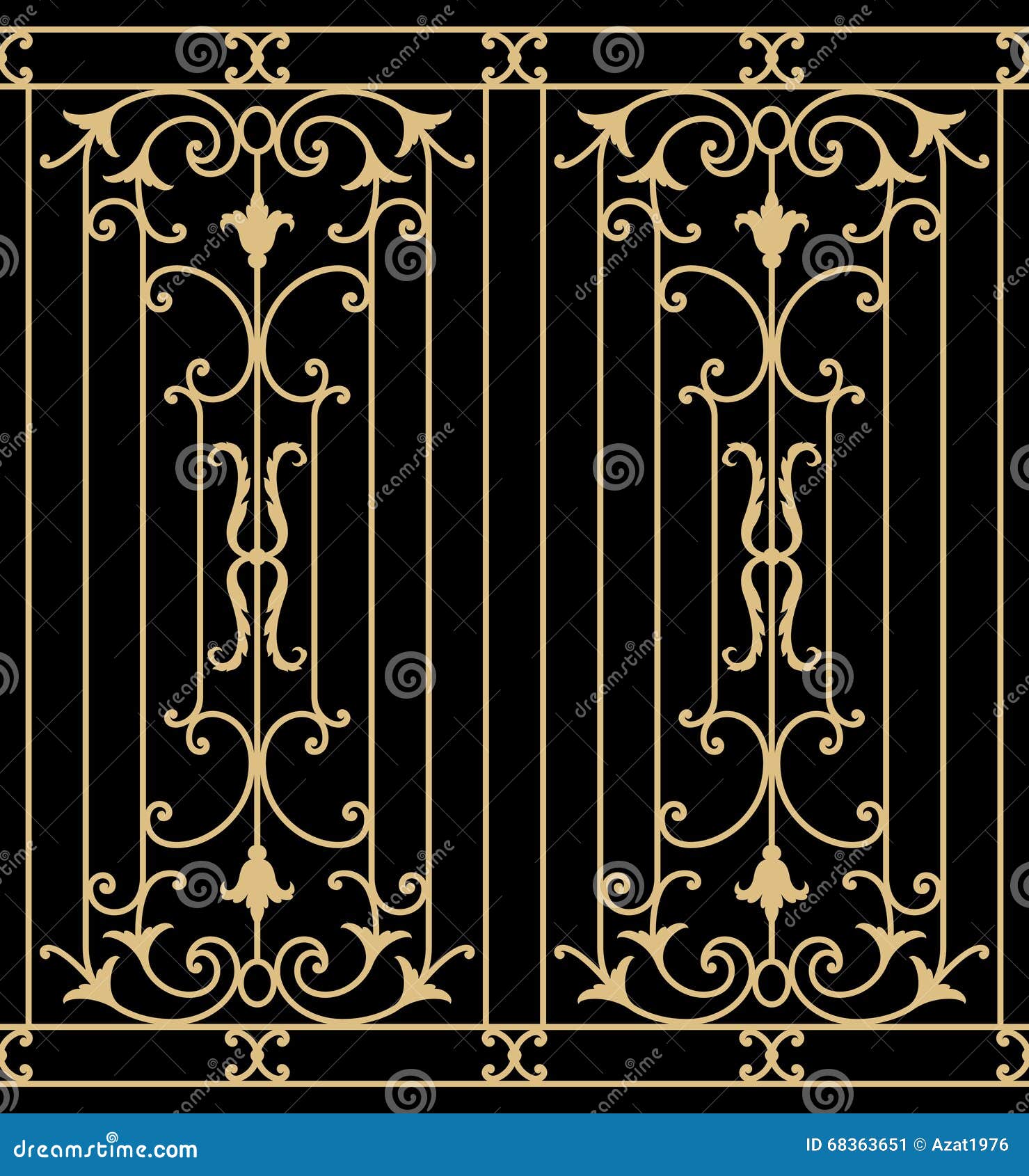 Classic Seamless Border stock vector. Illustration of revival - 68363651