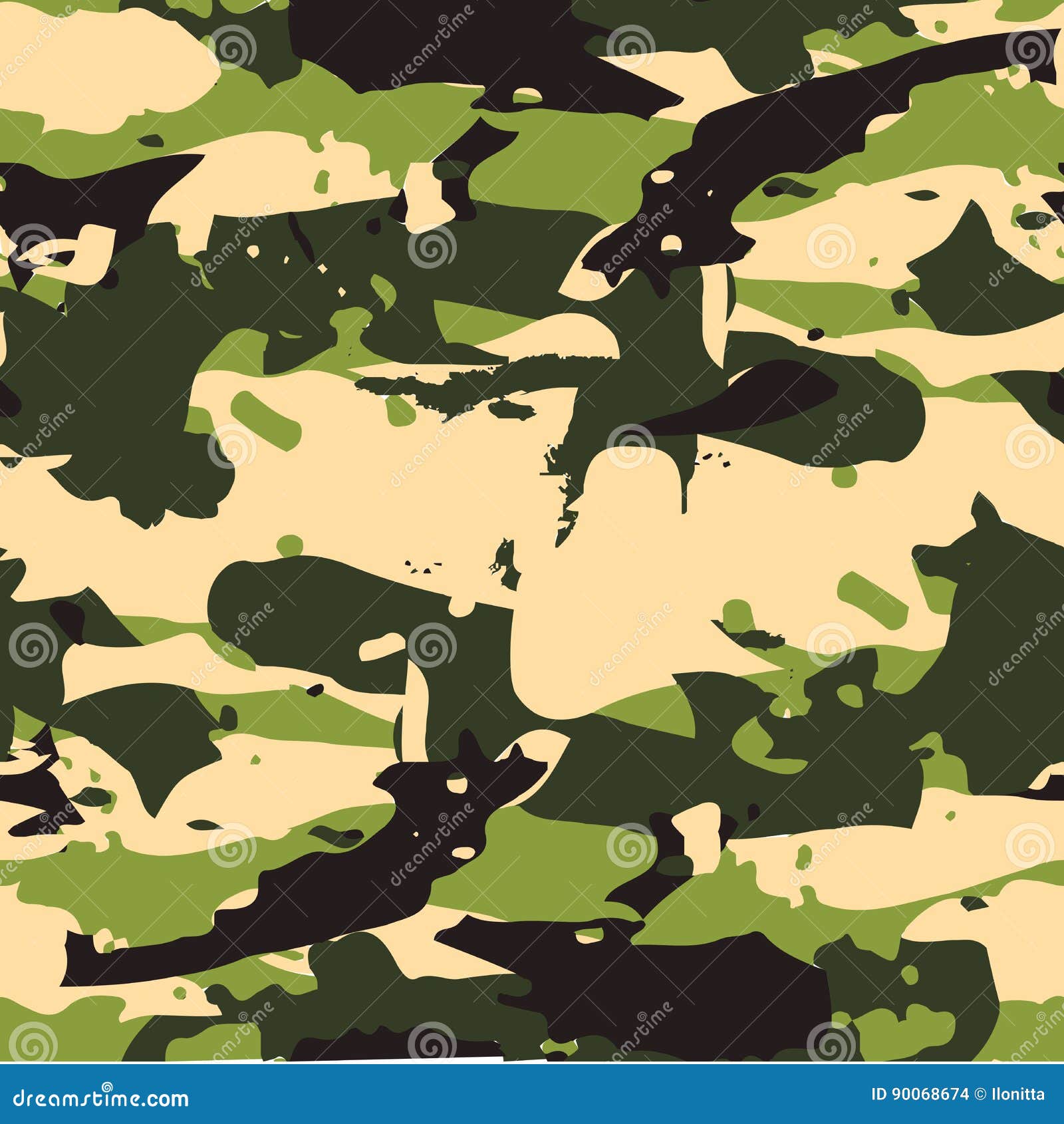Classic Seamless Military Forest Camouflage Pattern Background. Stock ...