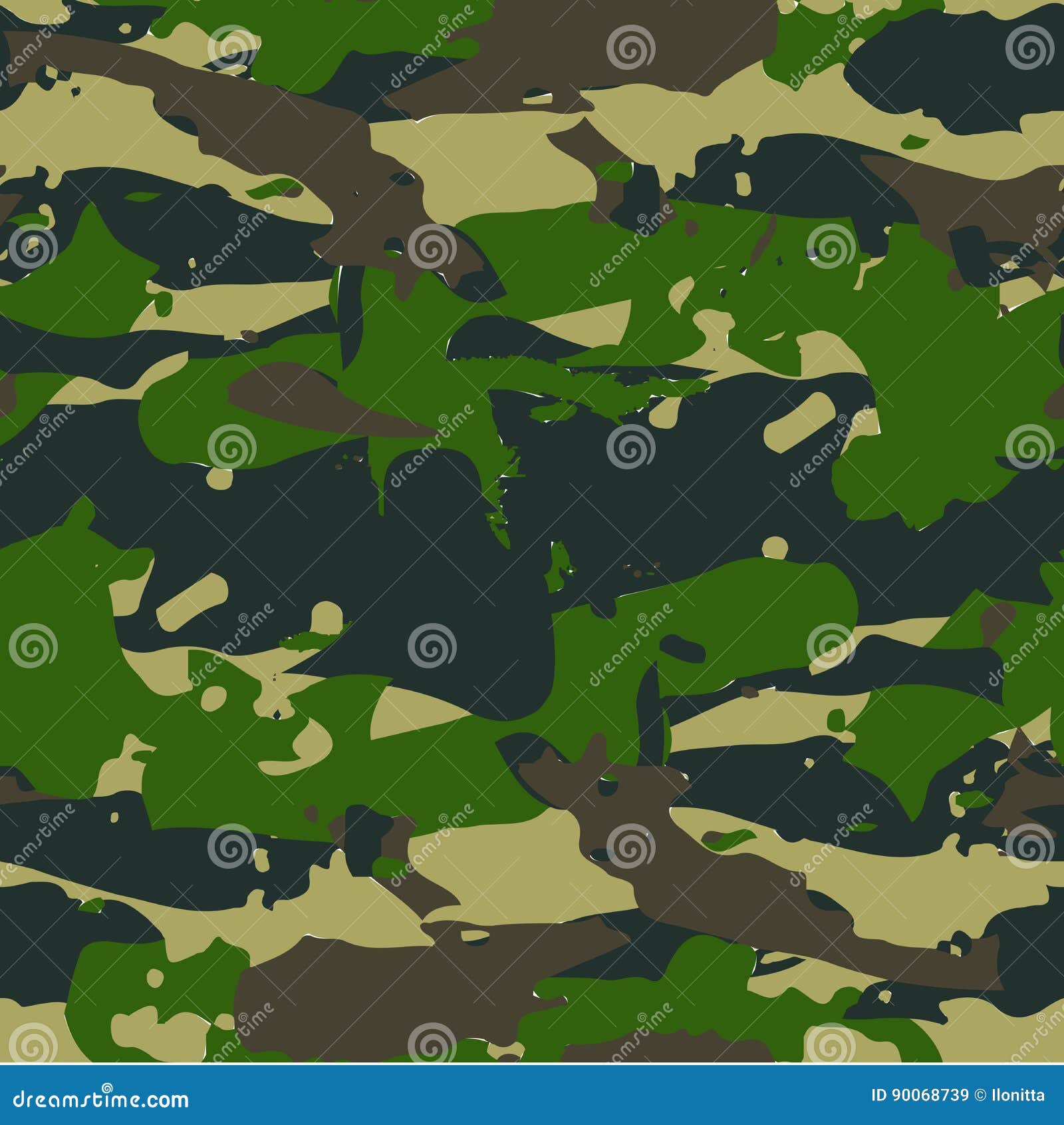 Classic Seamless Military Forest Camouflage Pattern Background. Stock ...