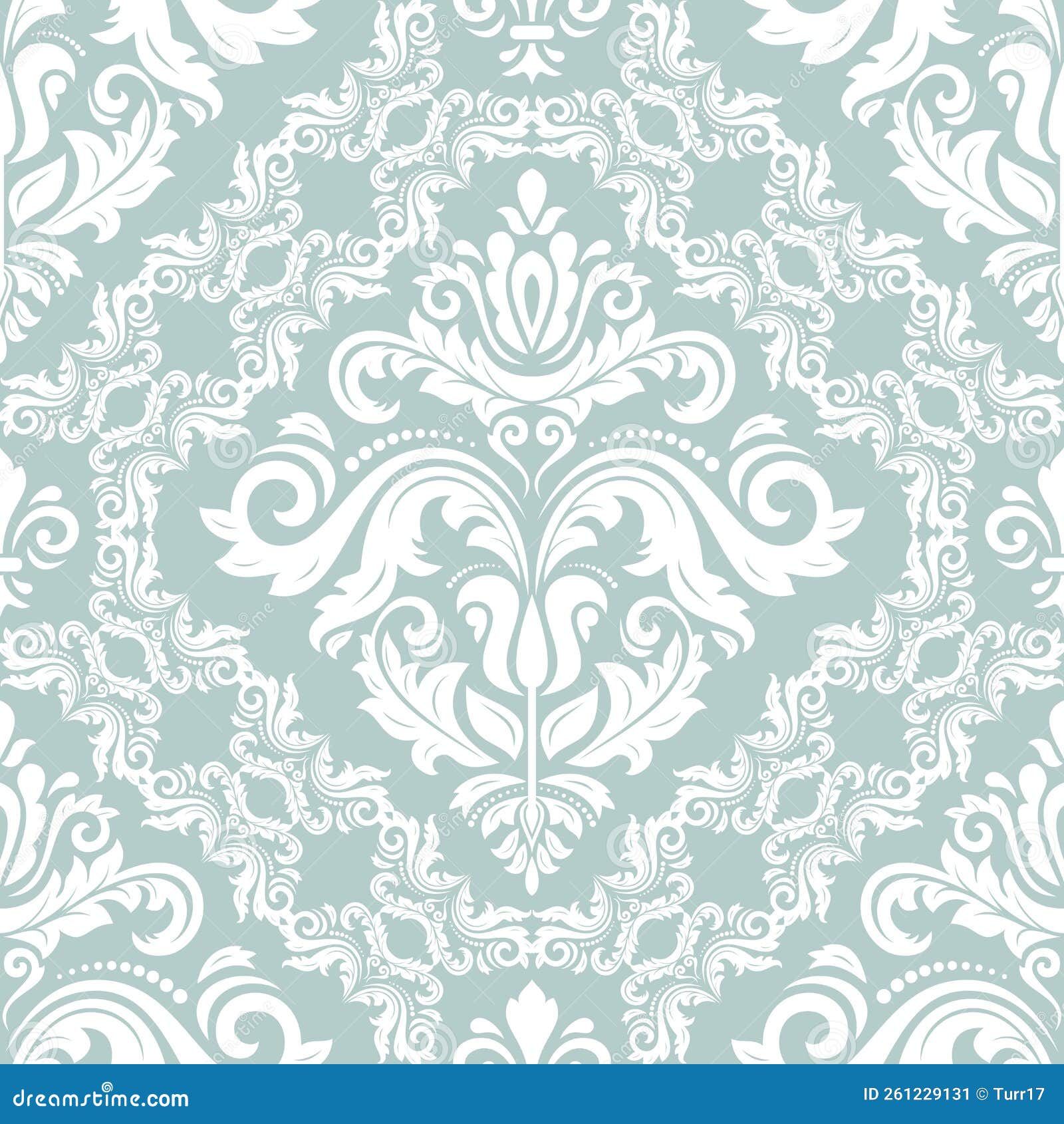 Classic Seamless Vector Fine Pattern with Arabesques Stock Illustration ...