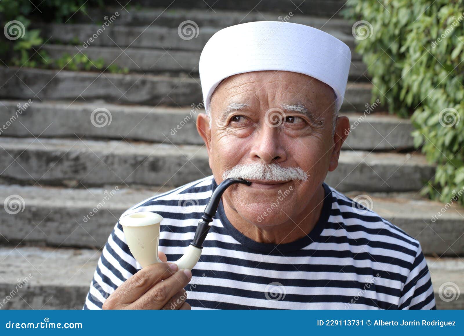 Classic Senior Sailor with a Mustache Stock Image - Image of head, cute ...