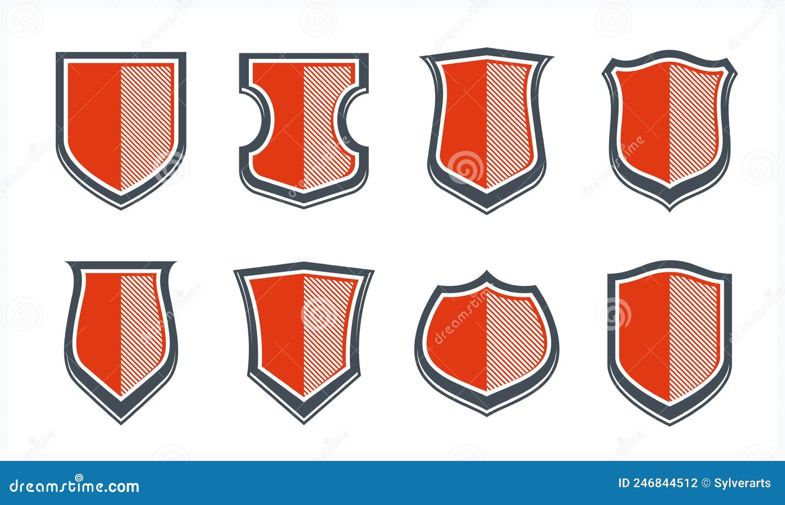 Classic Shields Vector Set, Ammo Emblems Collection, Defense And Safety ...