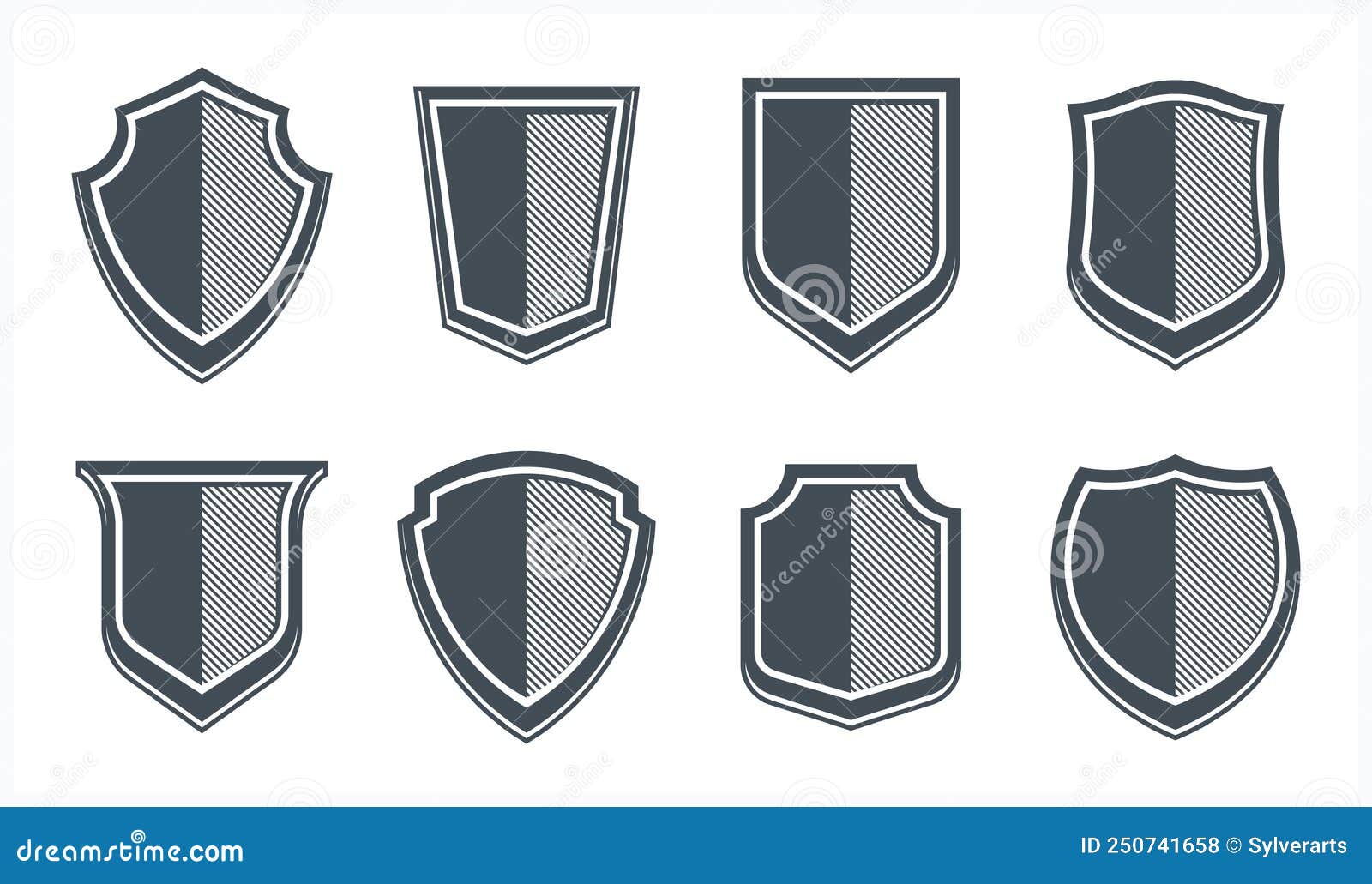 Classic Shields Vector Set, Ammo Emblems Collection, Defense and Safety ...