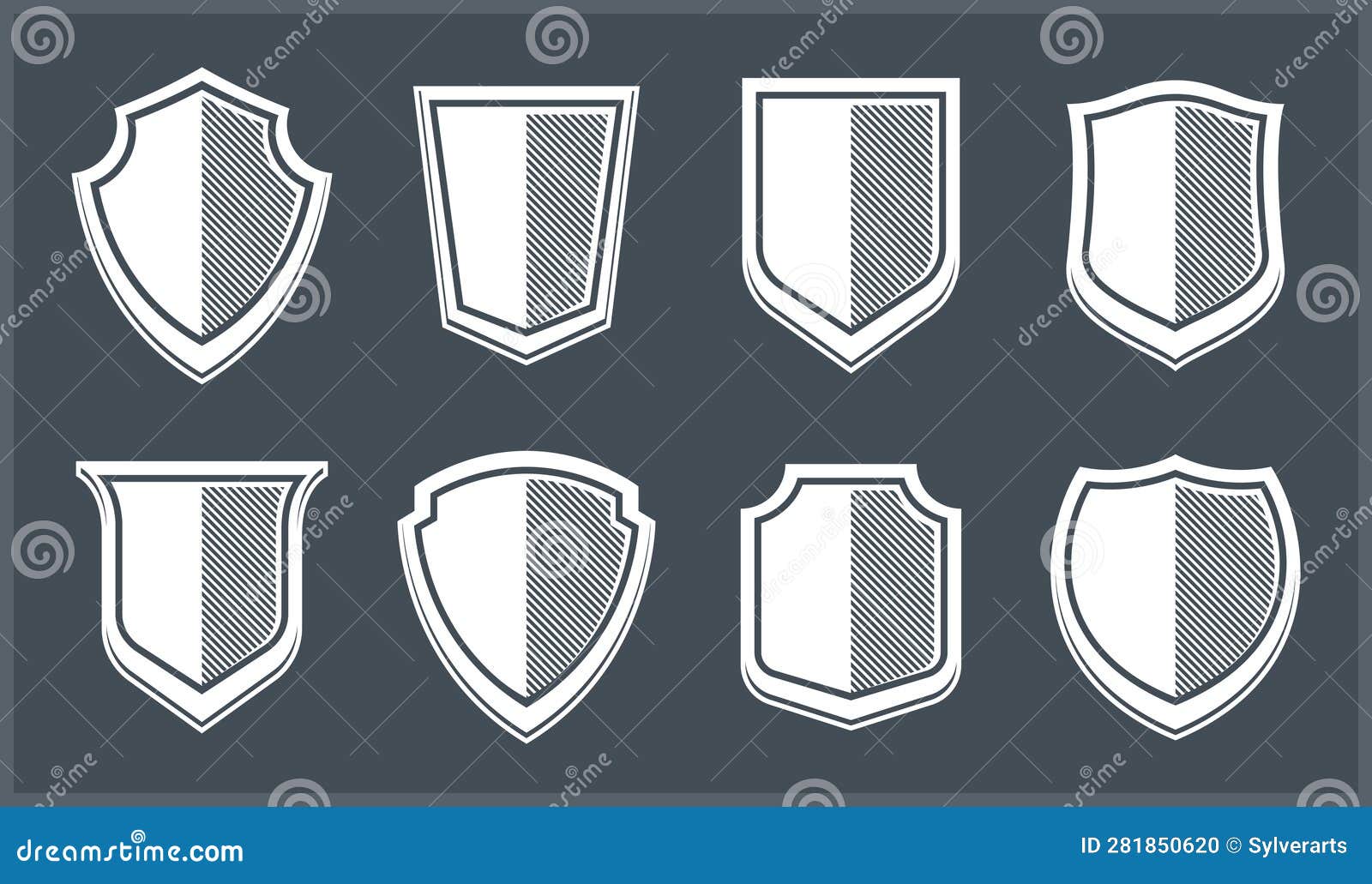 Classic Shields Vector Set, Ammo Emblems Collection, Defense And Safety ...