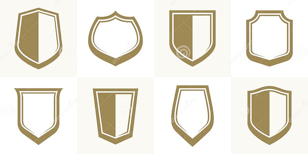 Classic Shields Vector Set, Ammo Emblems Collection, Defense and Safety ...