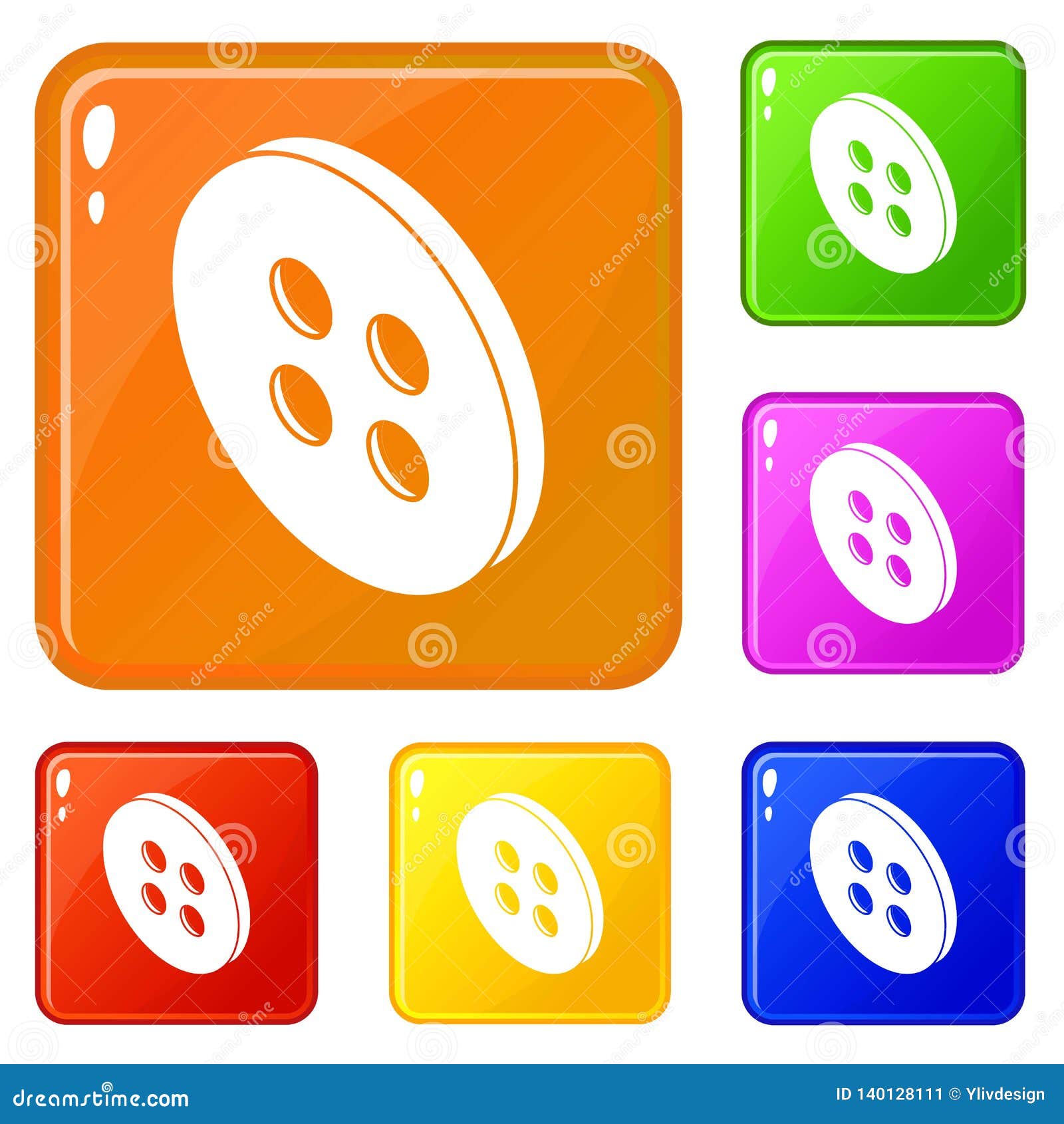 Classic Shirt Button Icons Set Vector Color Stock Vector - Illustration ...