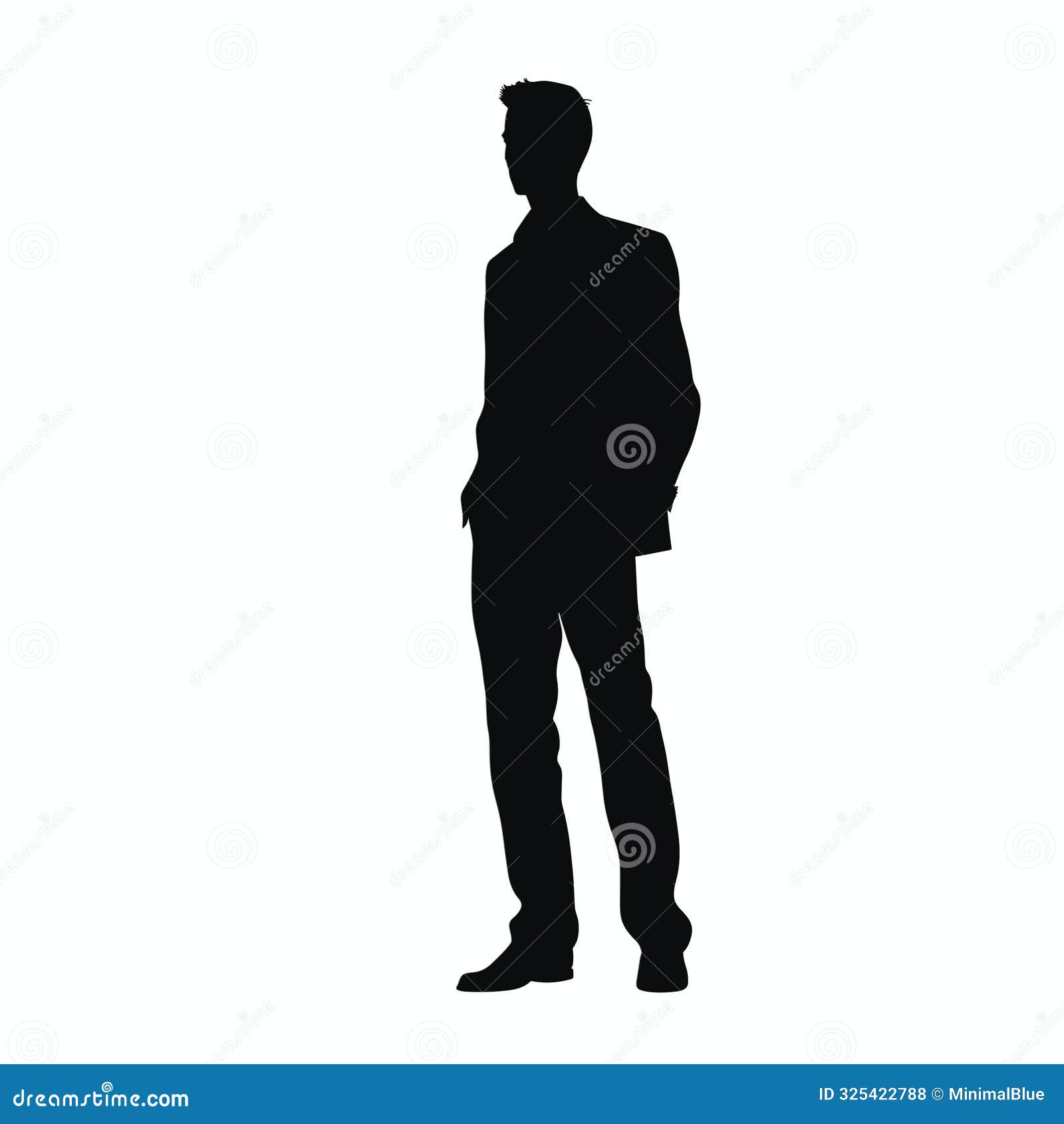 Side View Male Silhouette Standing Stock Illustration - Illustration of ...