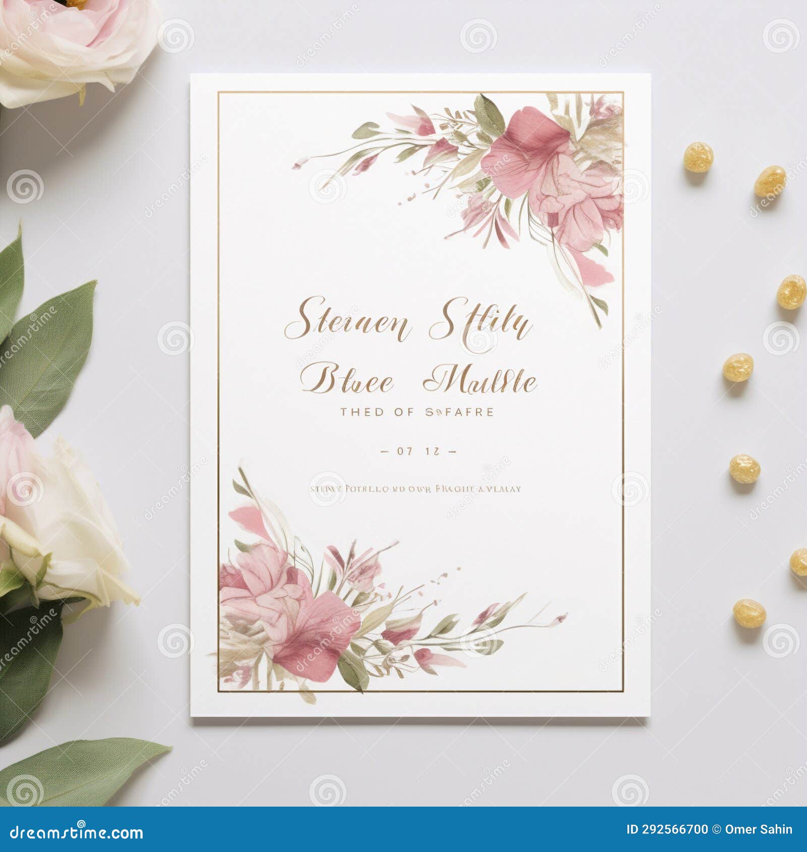 Classic Simplicity Wedding Card Stock Photo - Image of gold, wedding ...