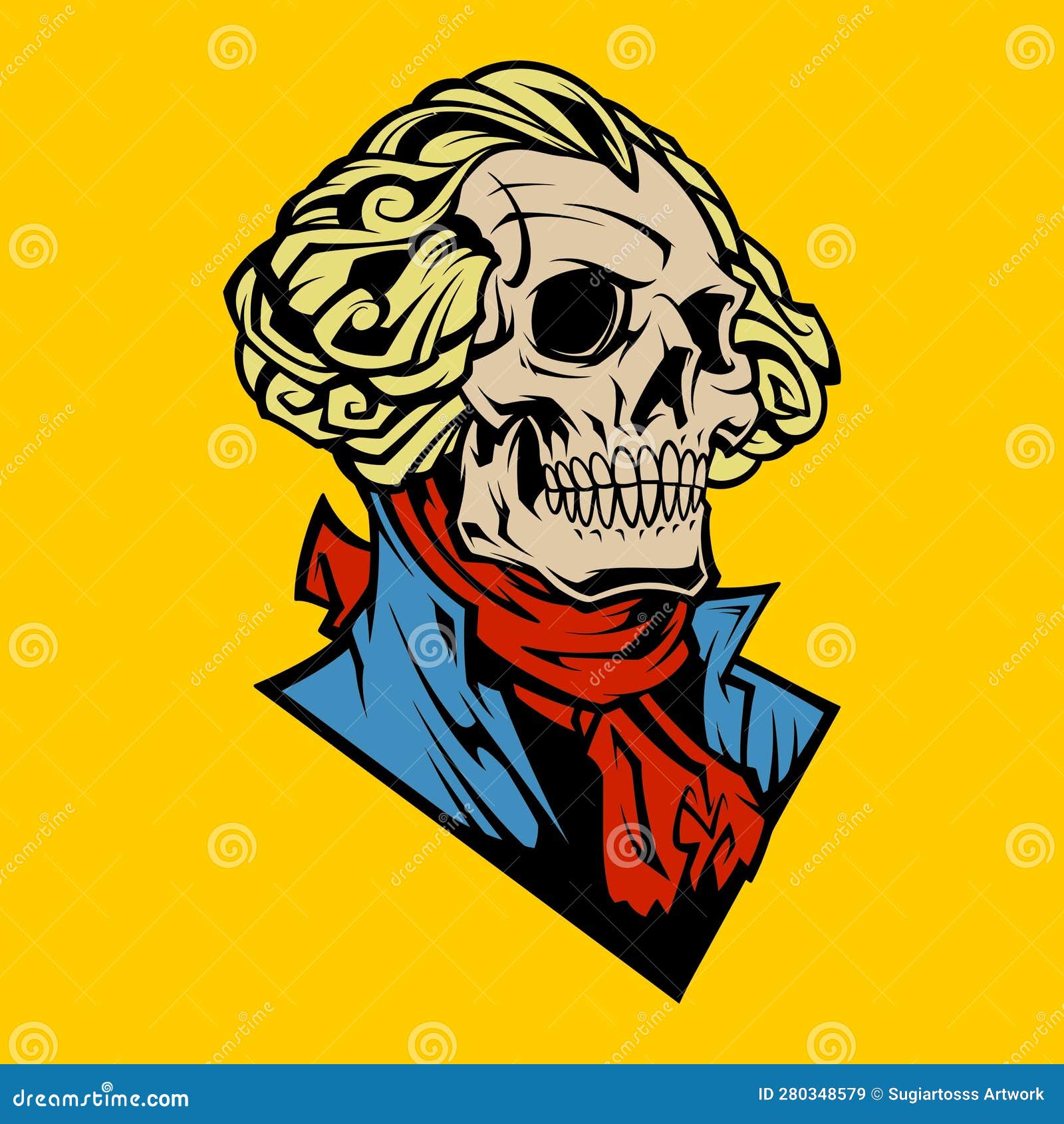 Classic skull illustration stock illustration. Illustration of cartoon ...