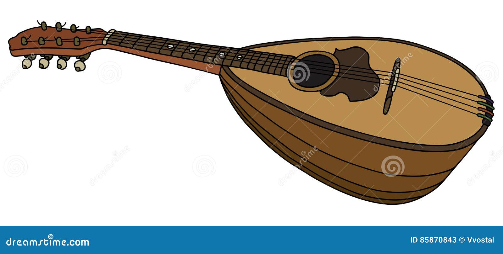 Classic small mandolin stock vector. Illustration of folk - 85870843