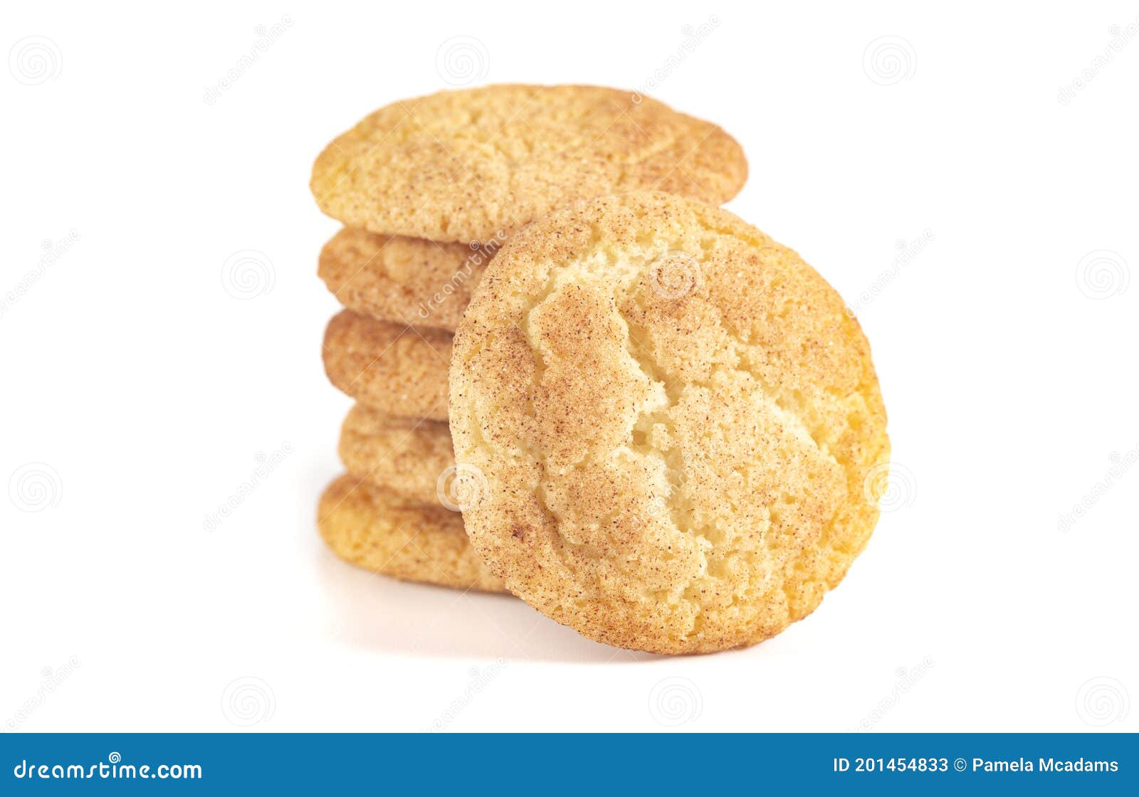 Classic Snickerdoodle Cookies on a White Background Stock Image - Image ...