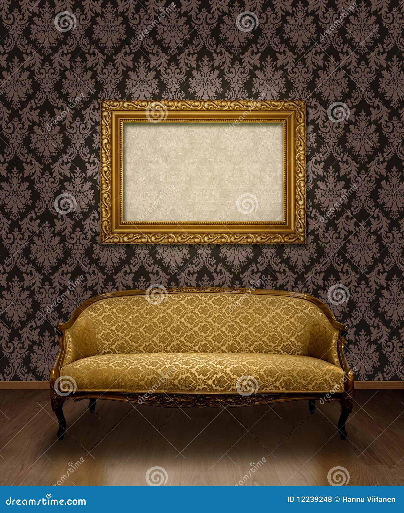 Classic sofa and frame stock illustration. Illustration of frame - 12239248