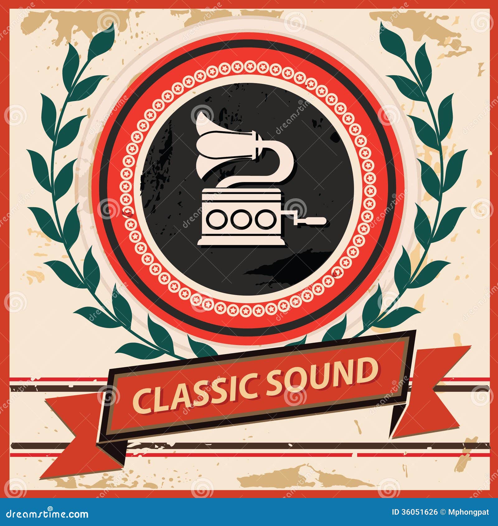Classic Sound Symbol,Vintage Style Stock Illustration - Illustration of ...